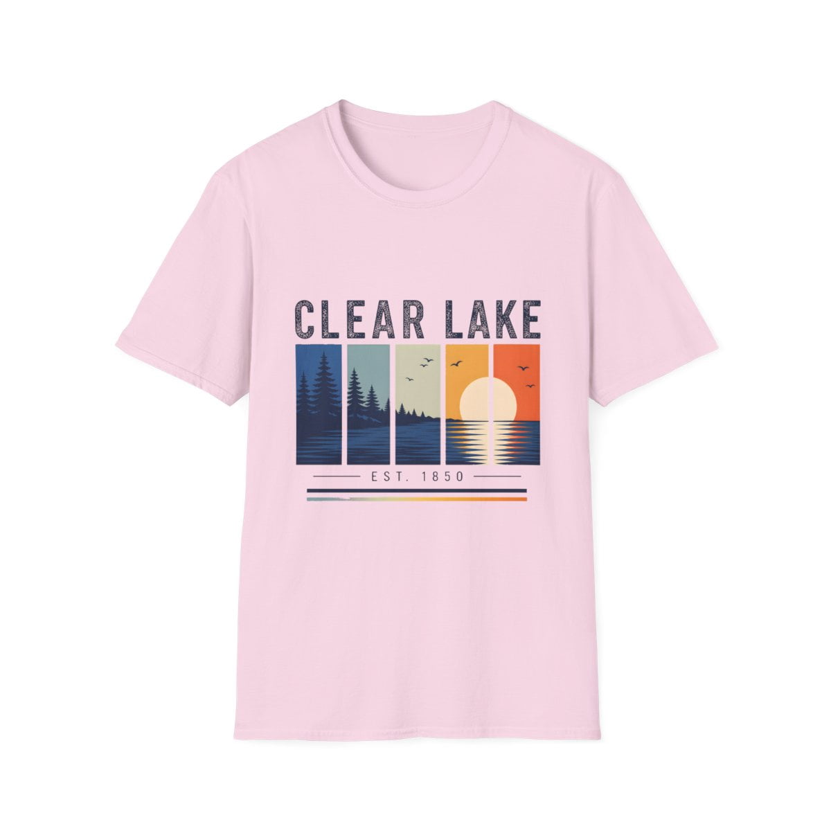 Clear Lake Sunset Nature Landscape Est 1850 Graphic T-Shirt - Walmart.com