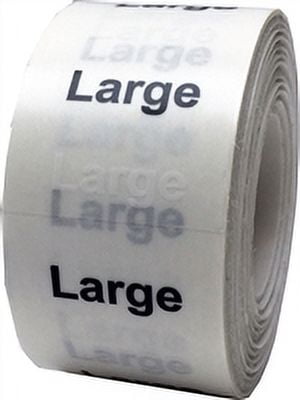 Clear Large Clothing Size Strip Labels | 1.25 x 5" Inch | 125 Per Roll ...