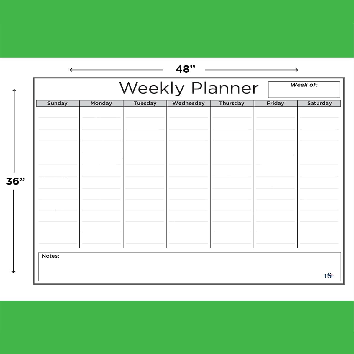 Clear Large Dry Erase Weekly Wall Calendar, 1 Week, 36"x48"; WIPES 100% ...