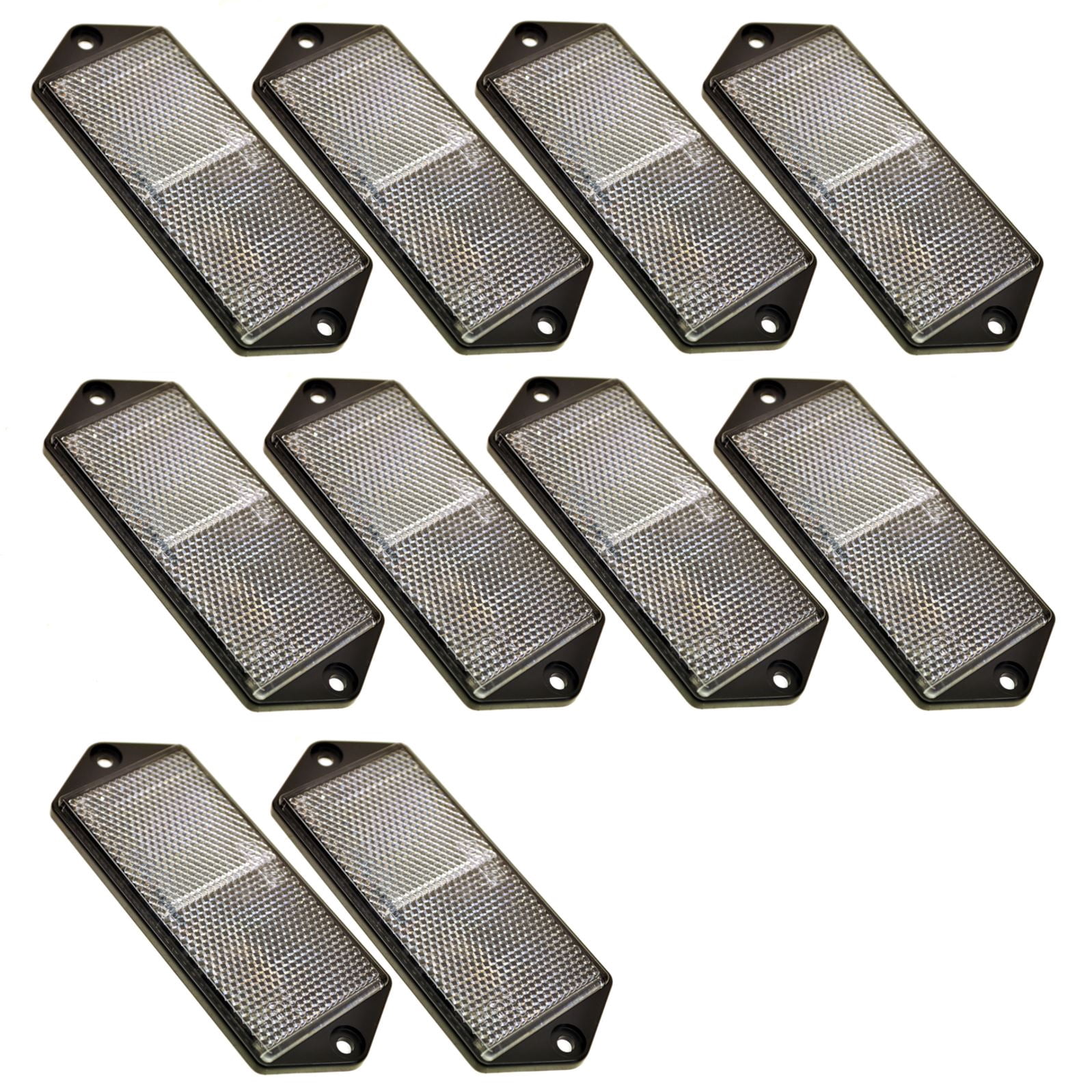 Clear Large Rectangle Front White Reflector Pack of 10 Trailer Fence ...