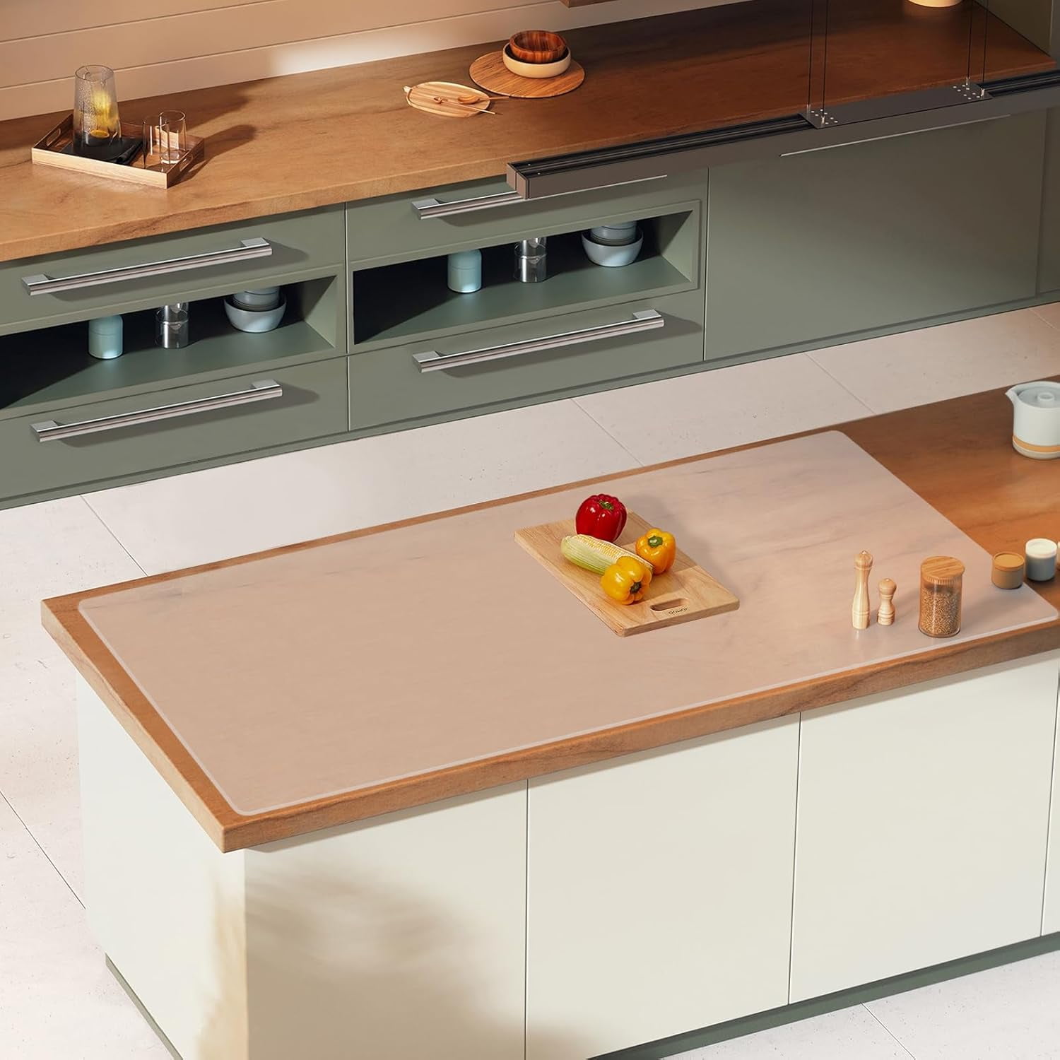 Clear Large Silicone Mat for Kitchen Countertop Protector Mat 23.6x78 ...