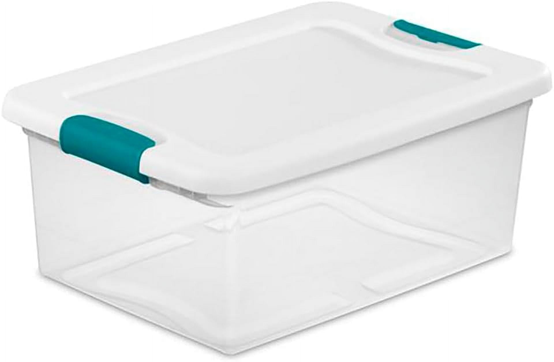 Clear Latching Storage Boxes Bins Stackable With Hinged Lids Bpa And