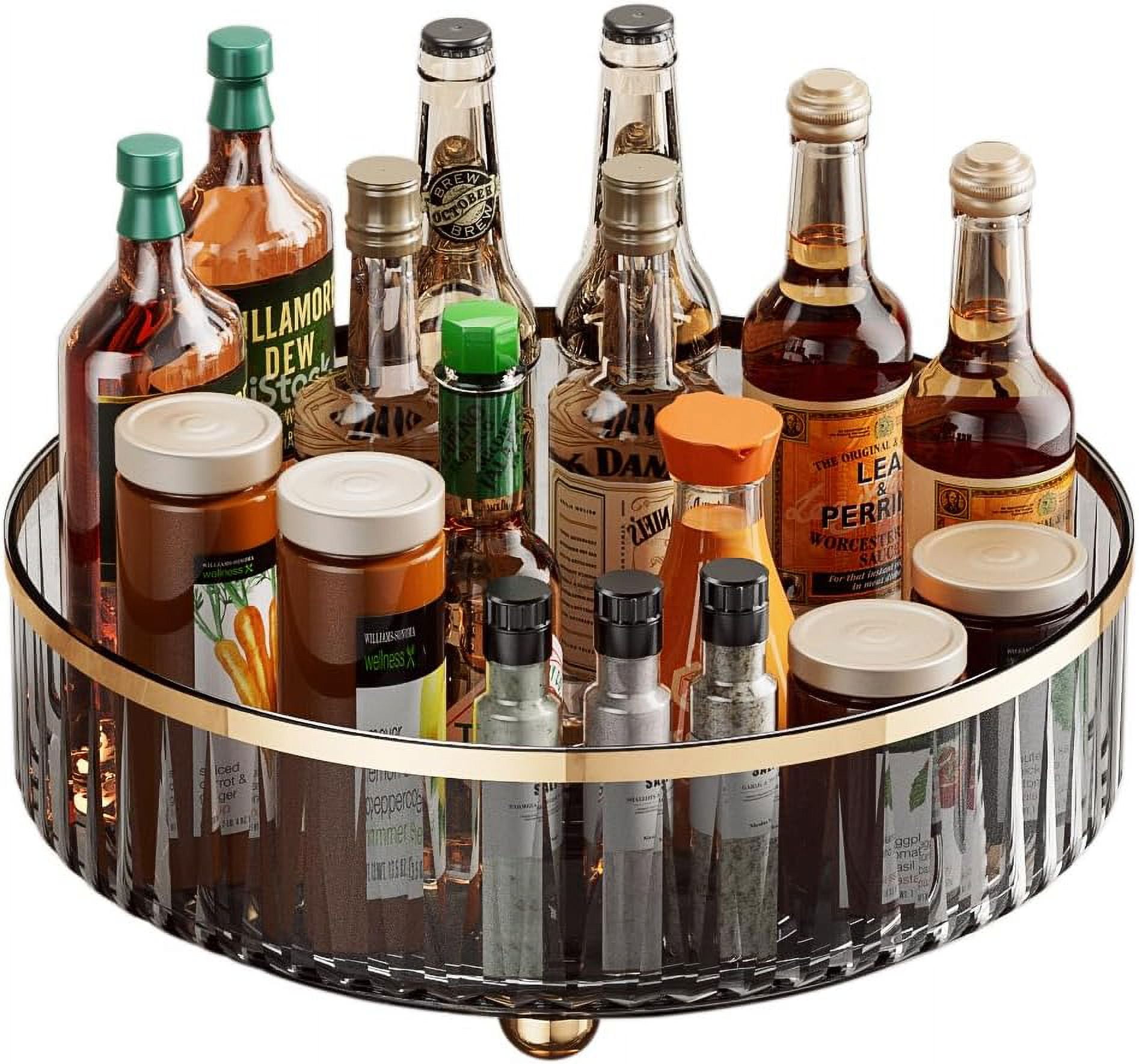 Clear Lazy Susan Pantry Organizers and Storage, 11” Turntable Organizer ...