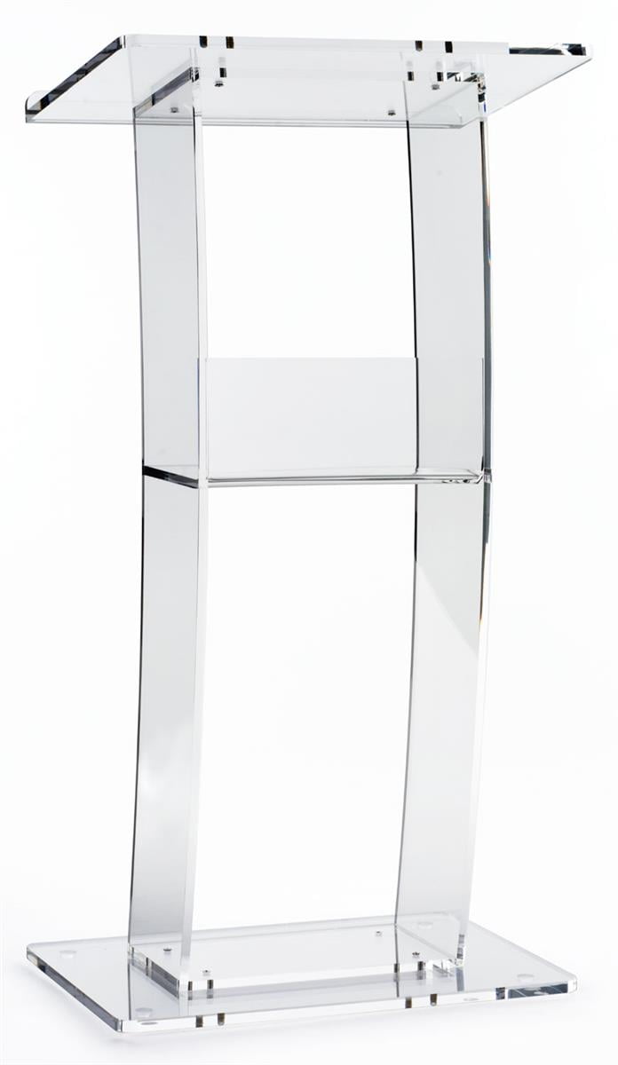 Clear Lectern with Curved Pedestal, 1/2-Inch Thick Acrylic Frame, Built ...