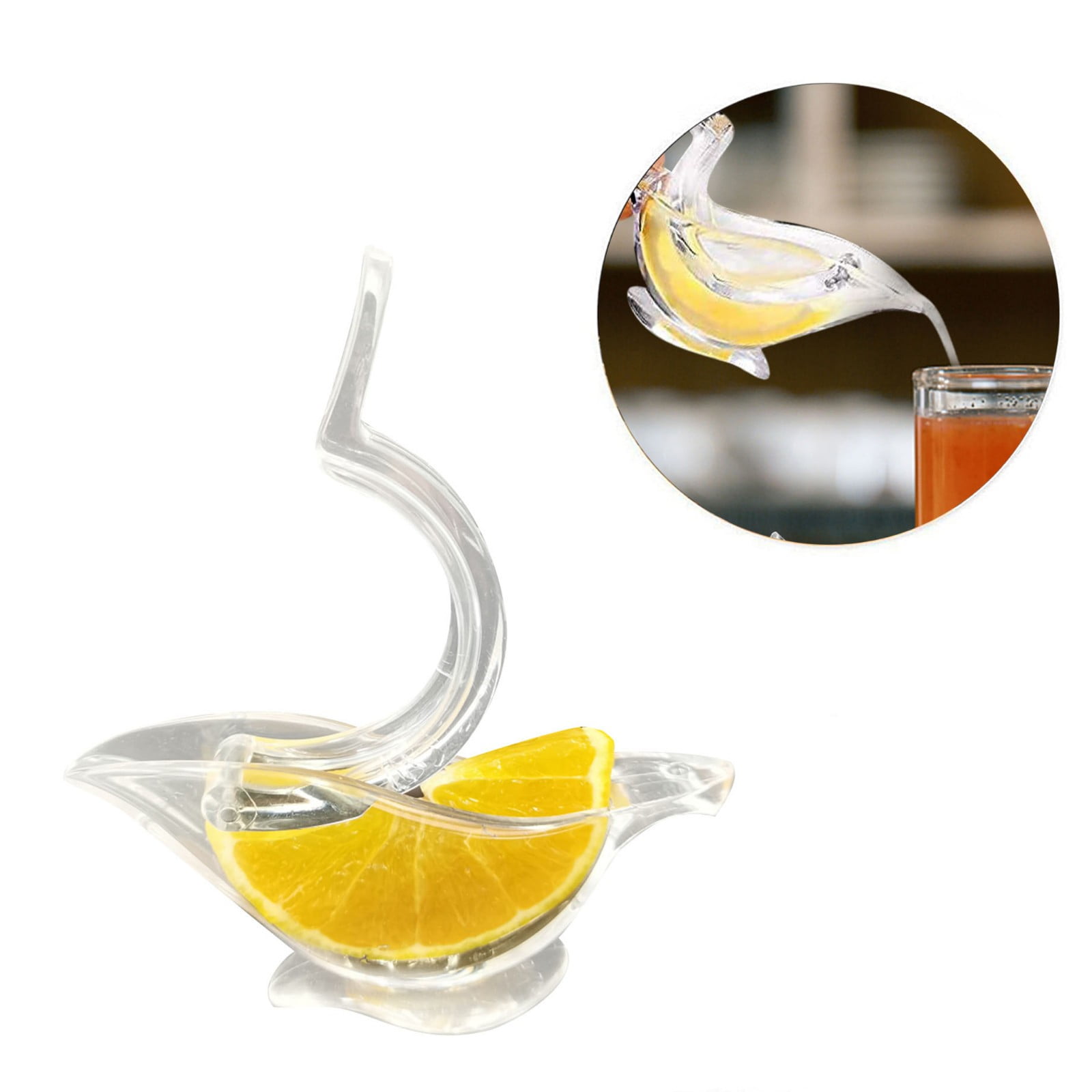 Clear Lemon Squeezer, Mini Citrus Juicer, Stainless Steel Construction ...