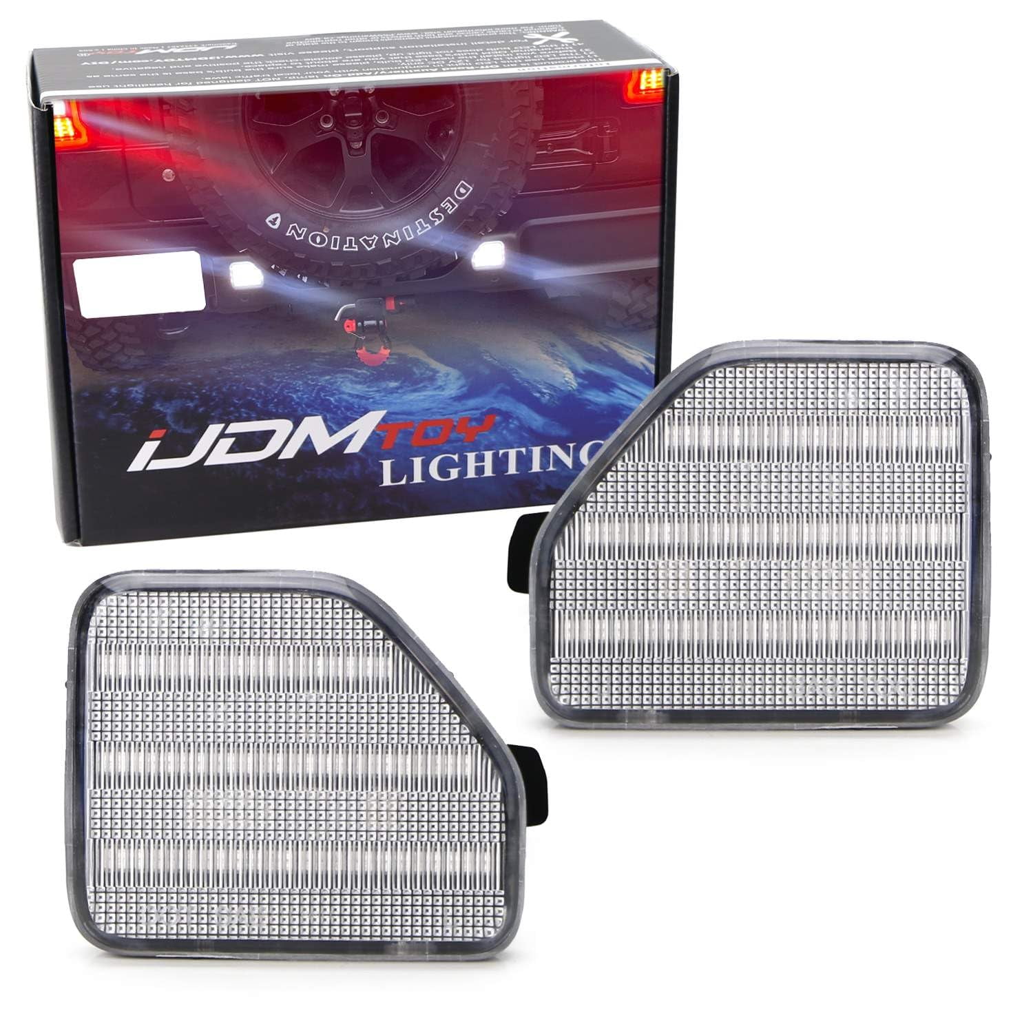 Clear Lens 40-SMD White LED Rear Bumper Reflector Light Kit For Jeep ...