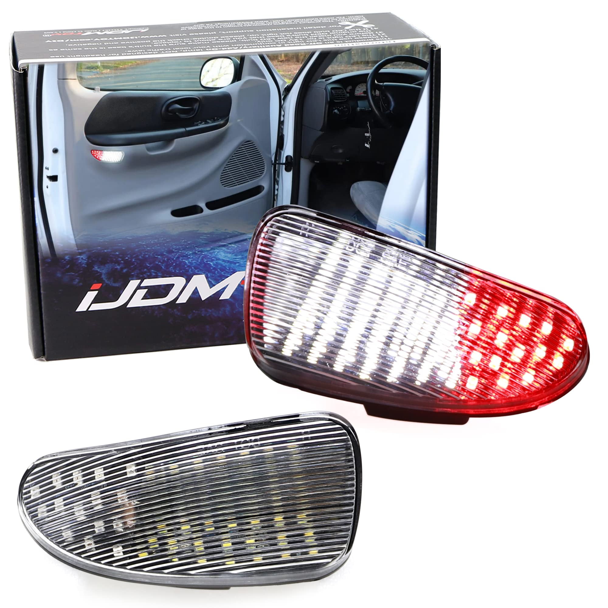 Clear Lens 45-LED Red/White Side Door Courtesy Light Assemblies For ...