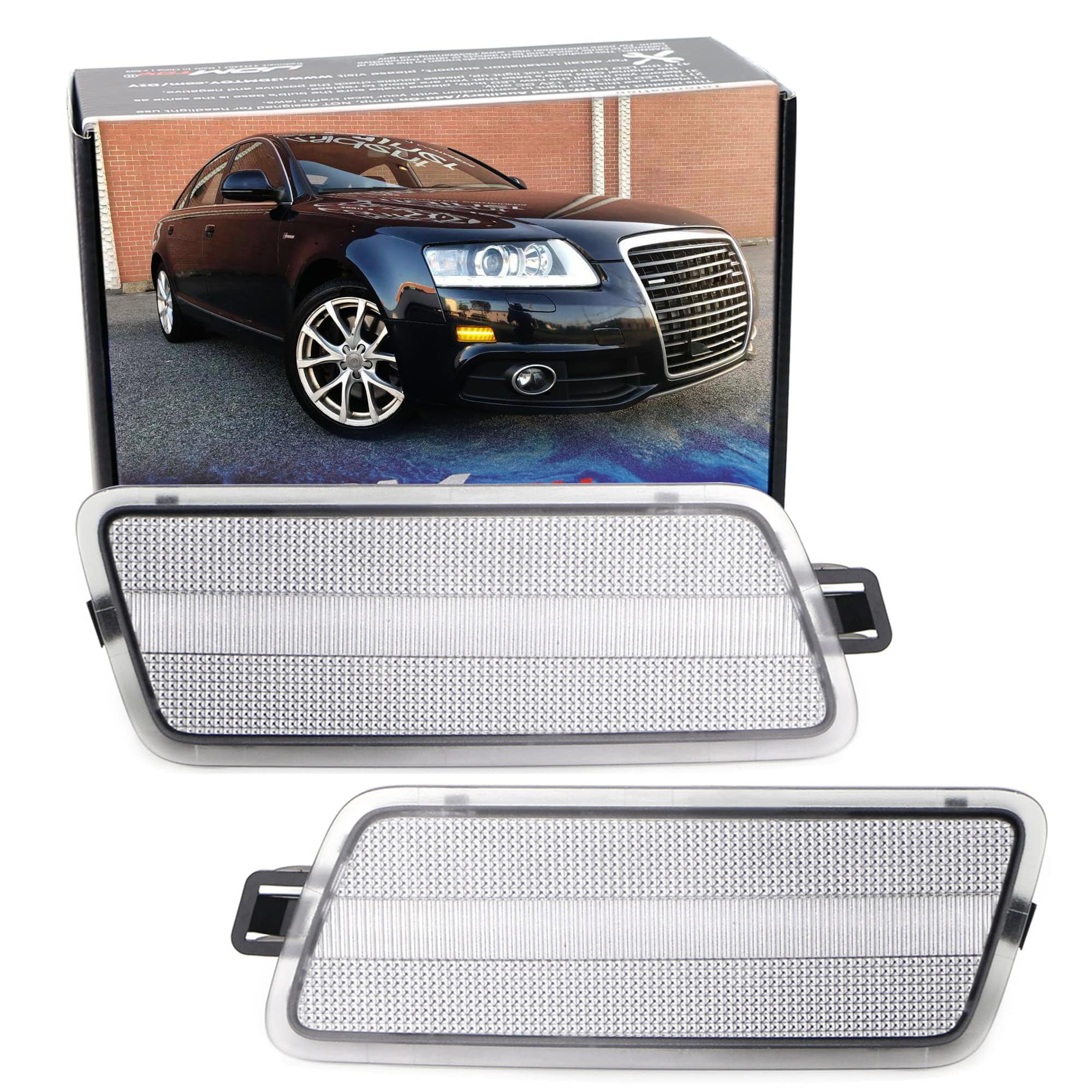 Clear Lens Amber Full LED Bumper Side Marker Light Kit For 2005-2011 ...