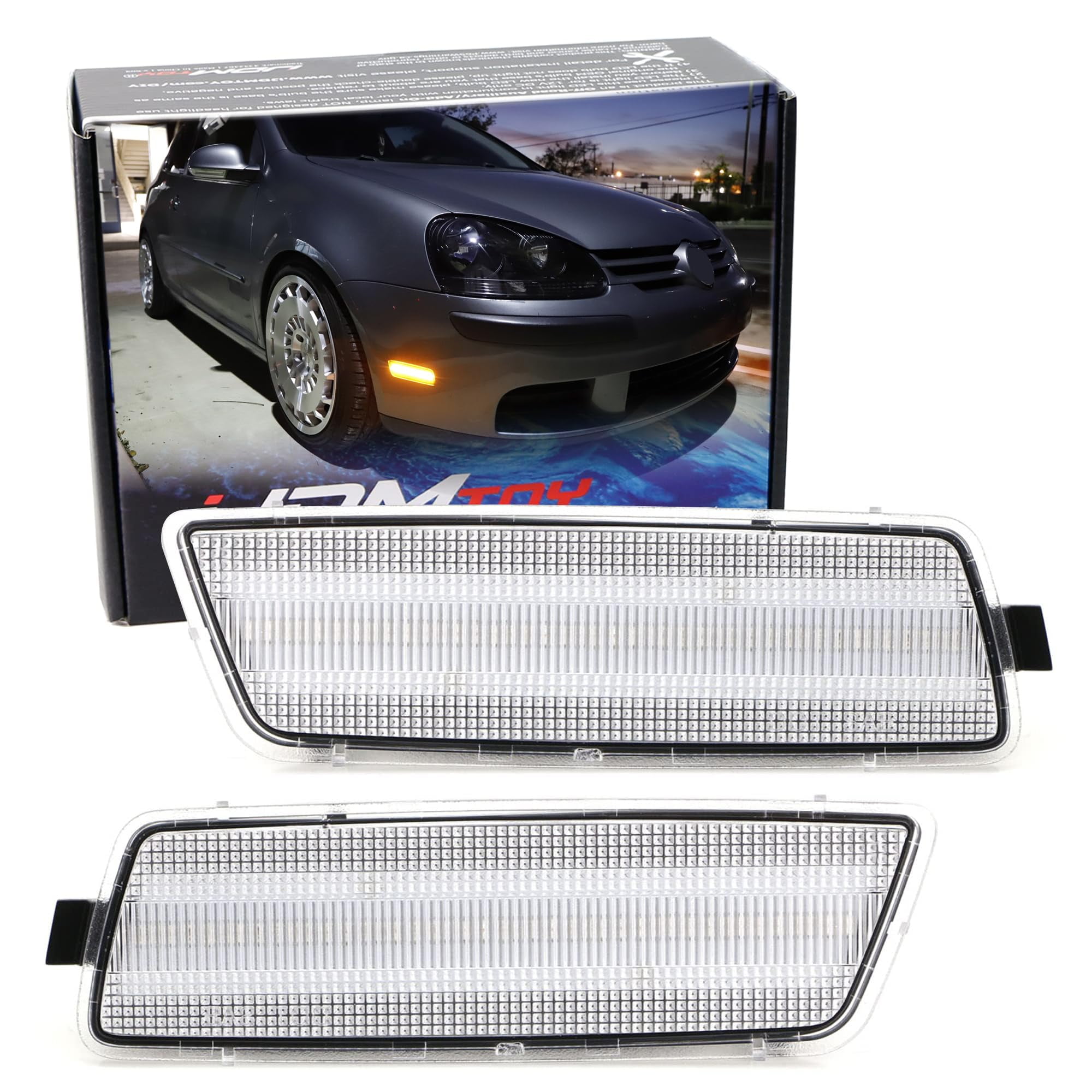 Clear Lens Amber Full LED Bumper Side Marker Light Kit For Volkswagen ...