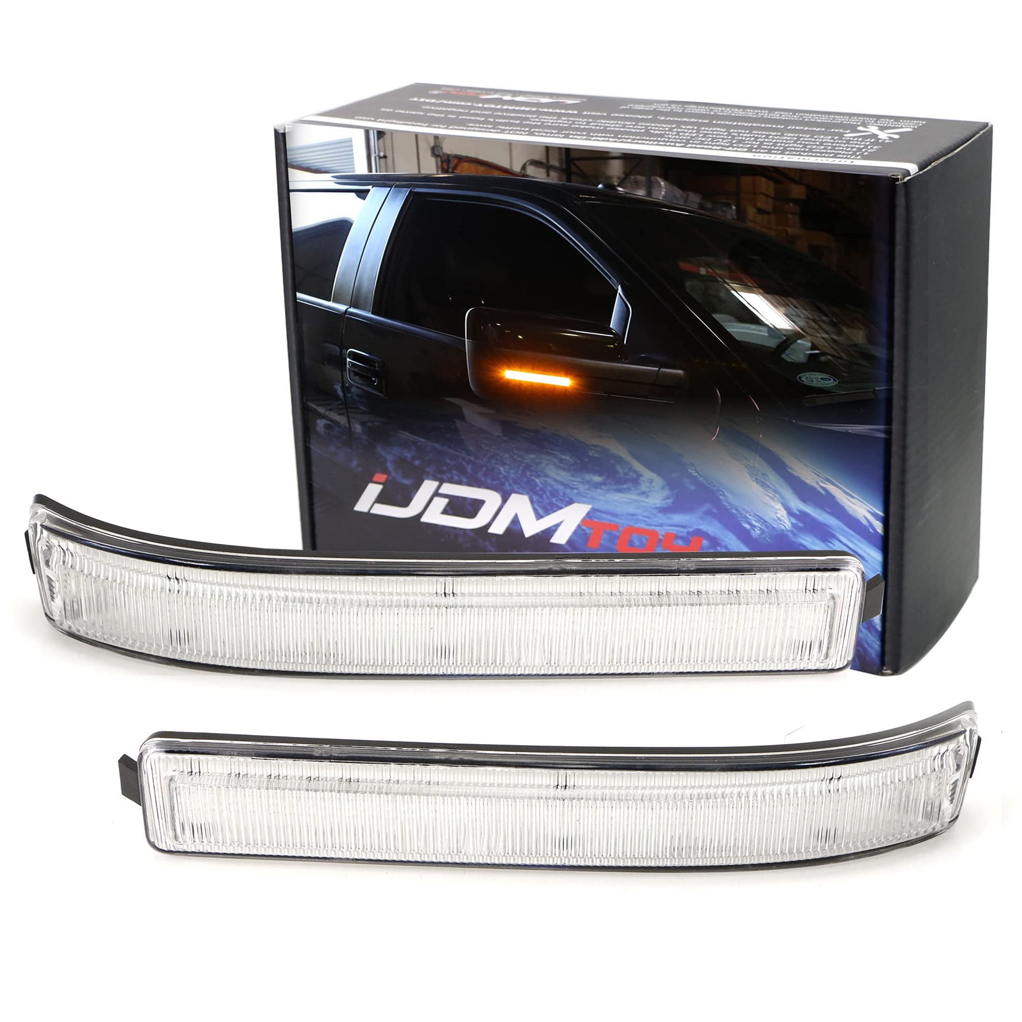 Clear Lens Amber Full LED Side Mirror Marker Lights For 2009-14 Ford ...
