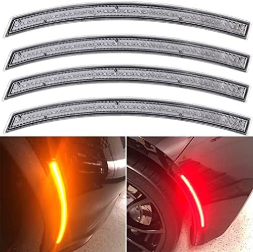 Clear Lens Amber/Red Chevy Corvette C7 LED Front Rear Side Marker Lamps ...
