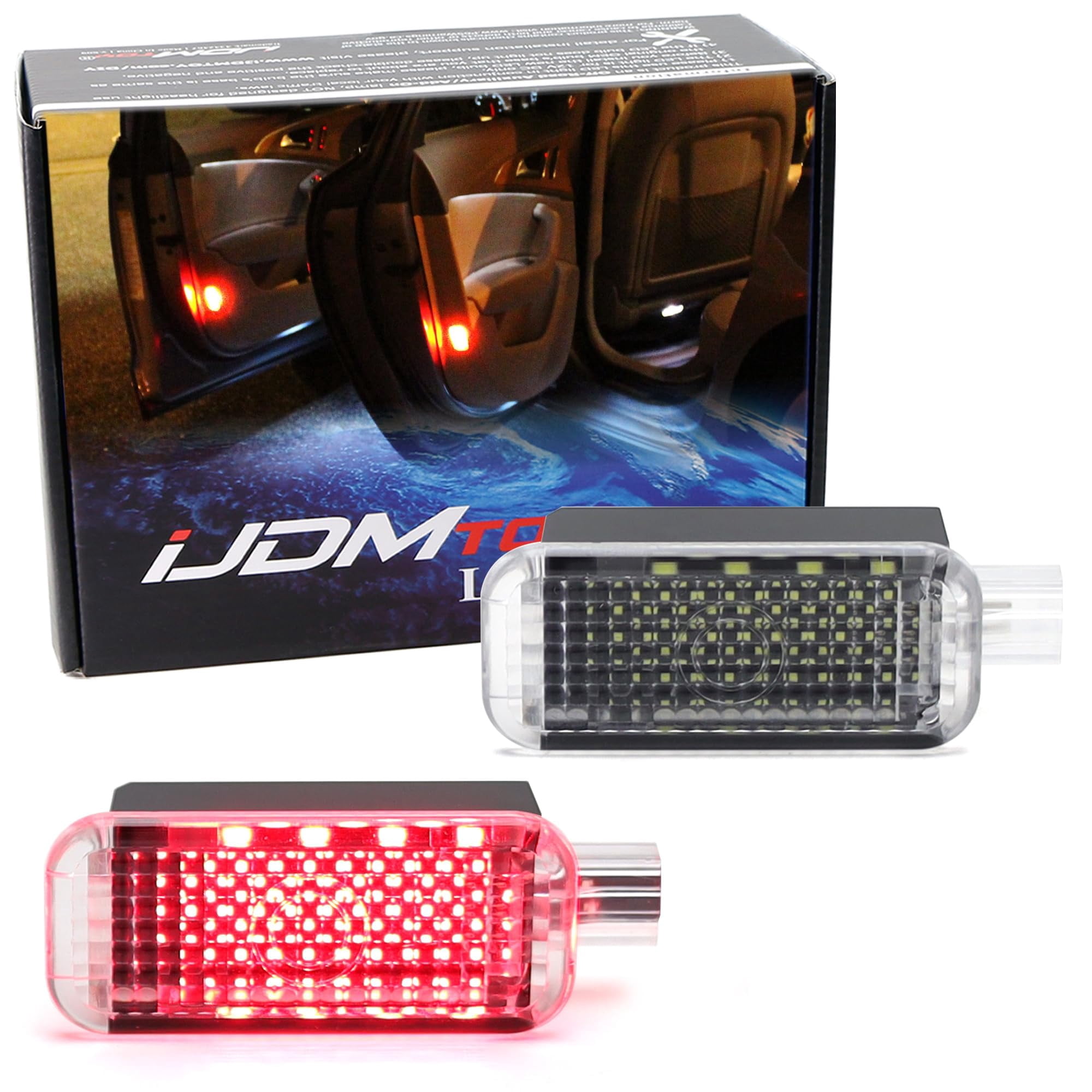 Clear Lens Brilliant Red LED Footwell, Door Sill, Side/Under Door ...