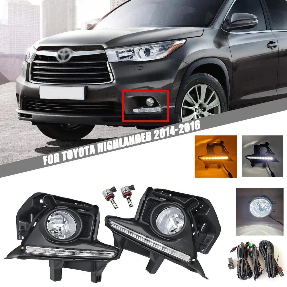 Clear Lens LED Fog Lights Kit For 2014-2016 Toyota Highlander w/Switch ...