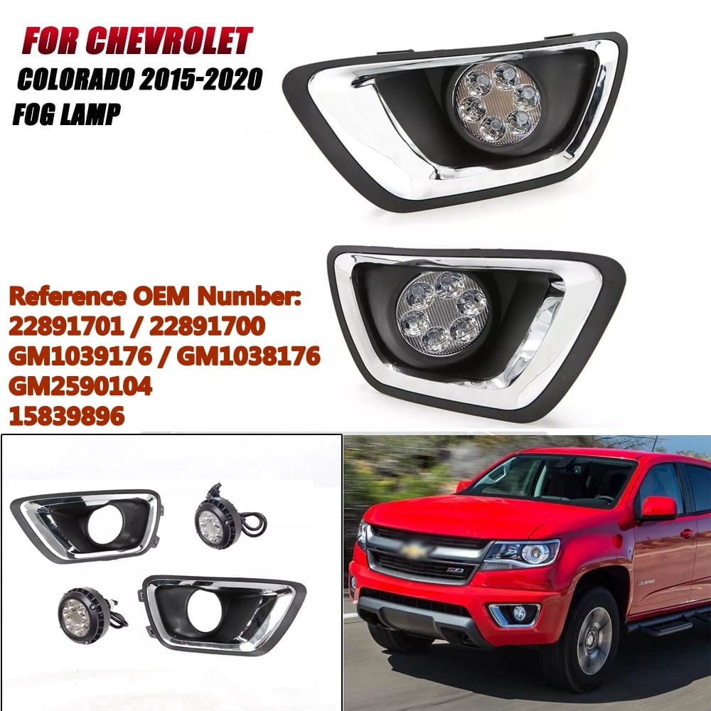 Clear Lens LED Fog Lights Kit For Chevrolet Colorado 2015-2020 with ...