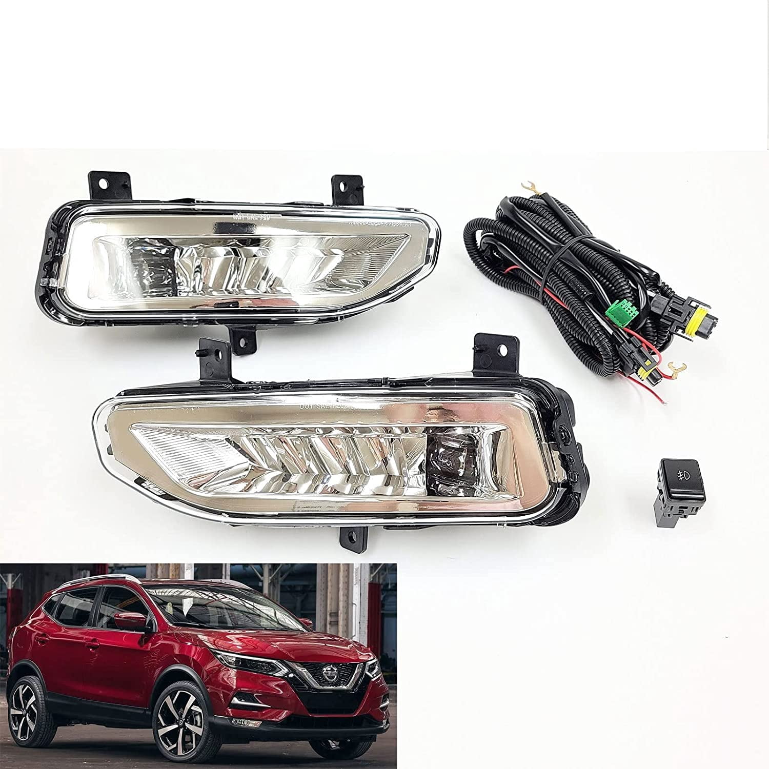 Clear Lens LED Fog Lights Kit for 2020 2021 Nissan Rogue Sport with ...