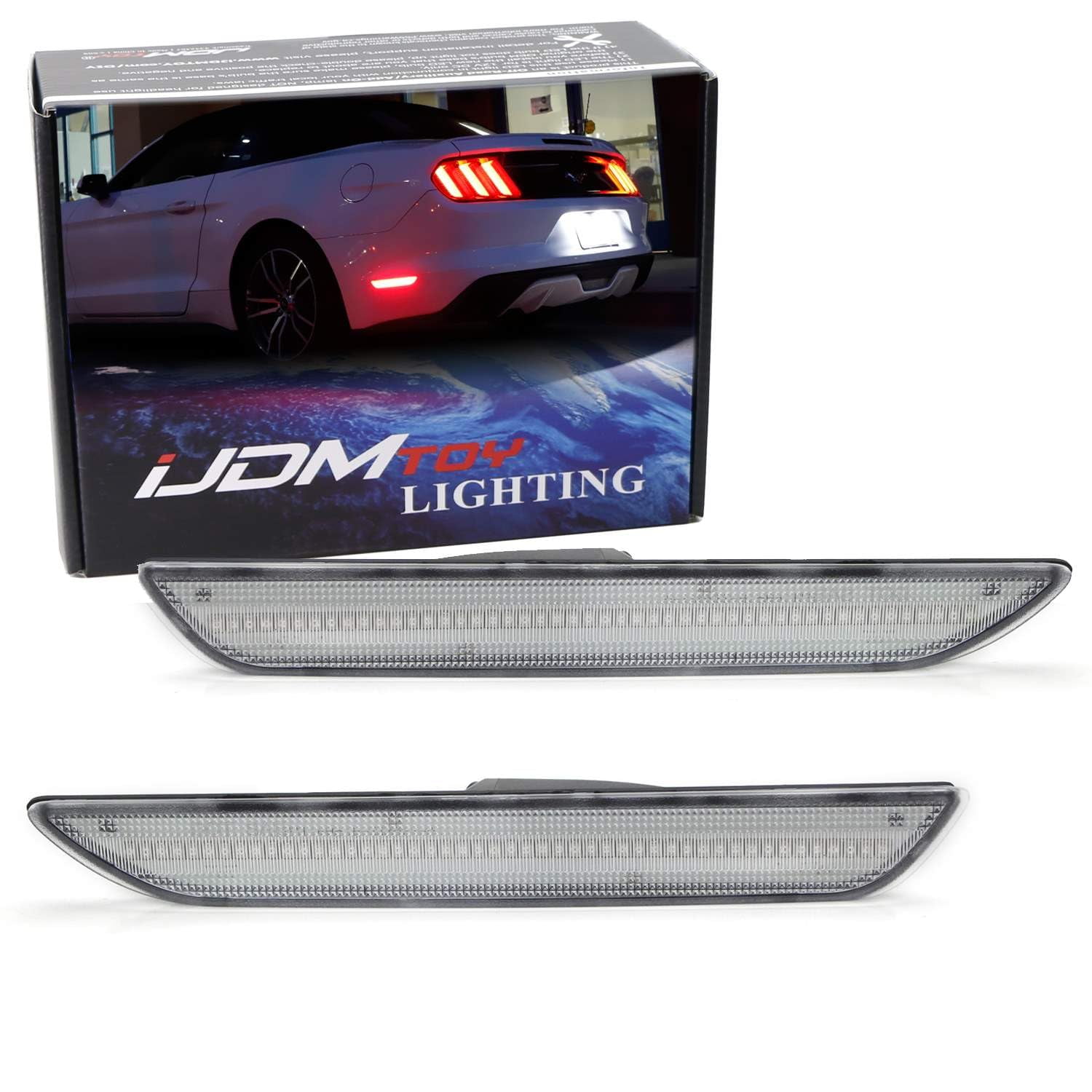 Clear Lens Red Full LED Rear Side Marker Light Kit For Ford 2015-23 ...
