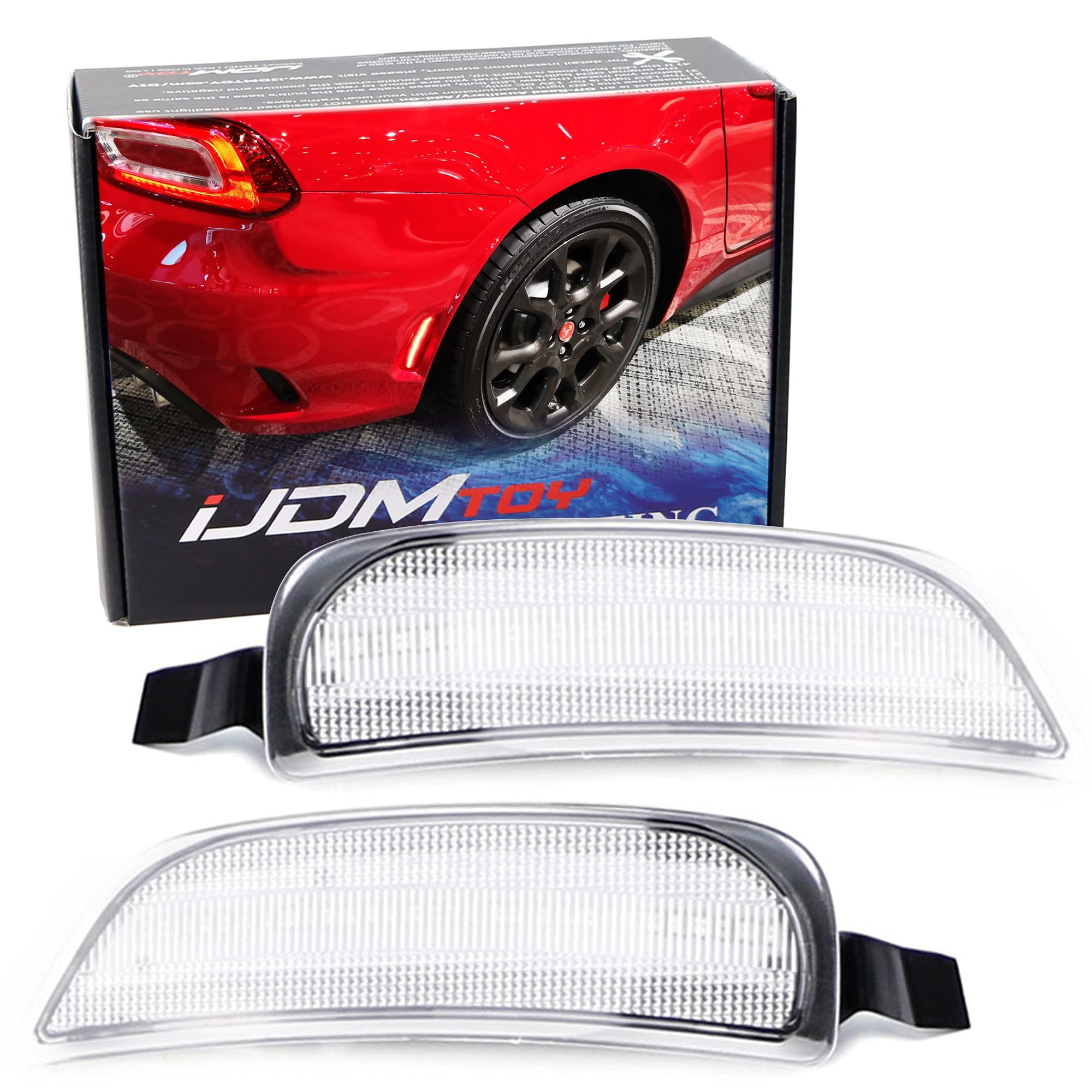 Clear Lens Red Full LED Strip Rear Side Marker Light Kit For 2016-up ...