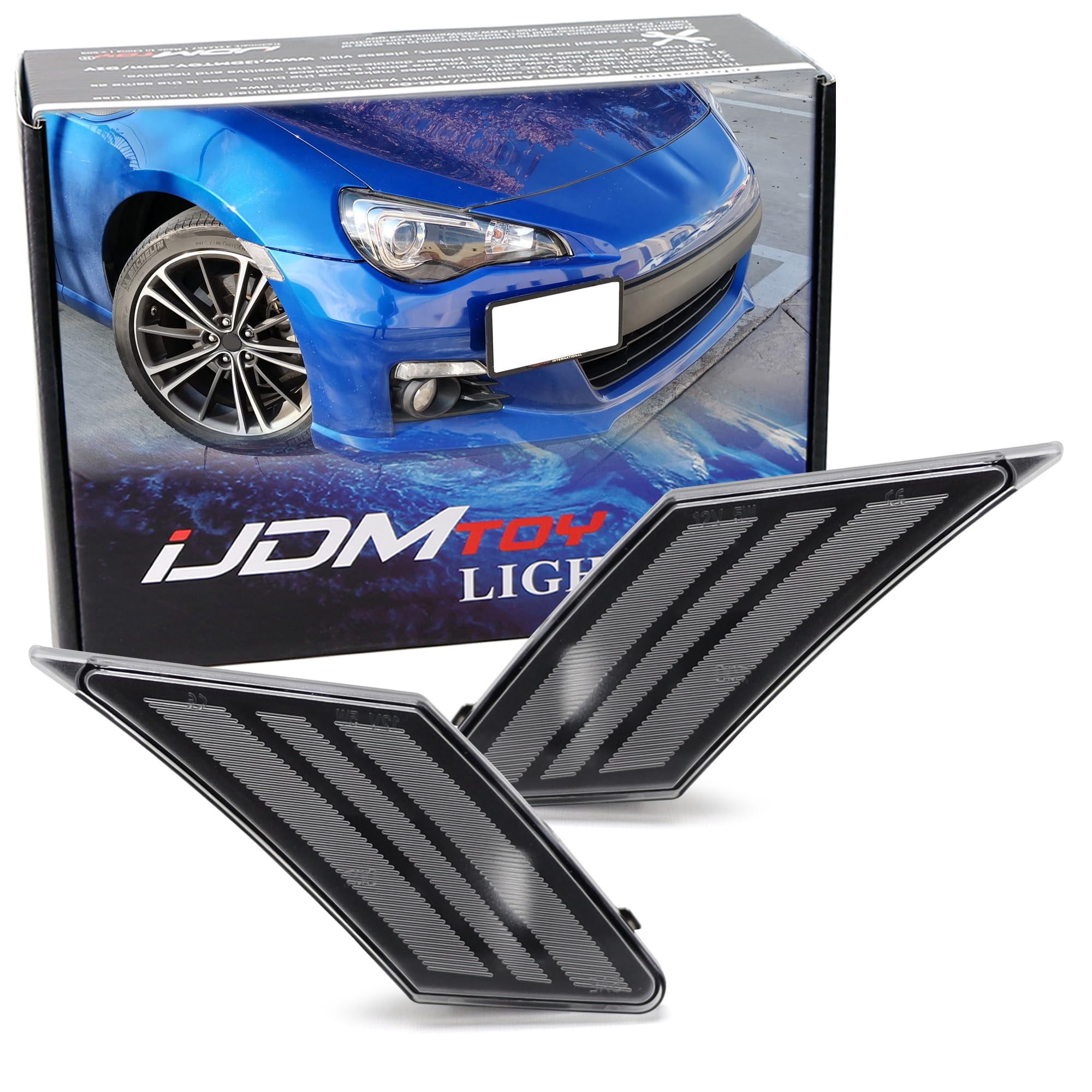 Clear Lens w/Black Base Front Side Marker Lamp Housings, For 2013-2021 ...