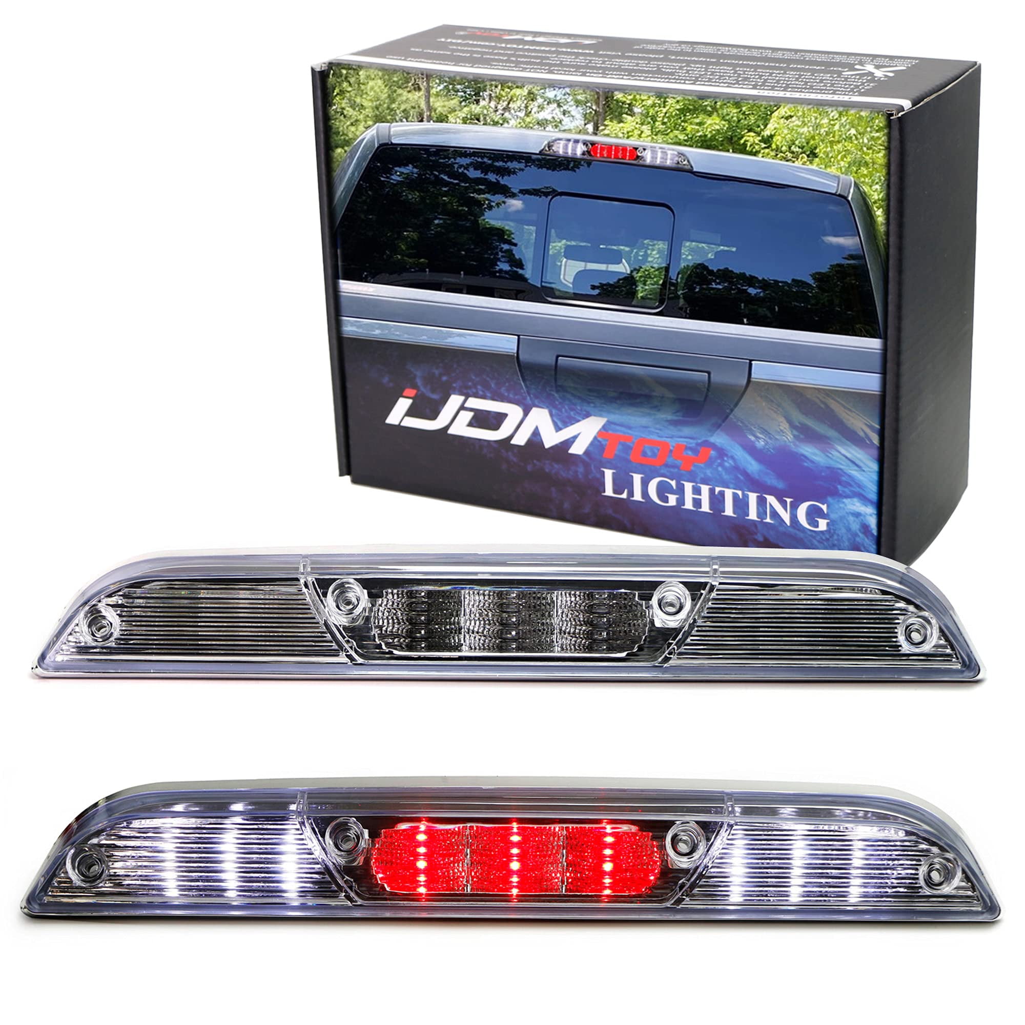 Clear Lens w/Black Reflector Full LED High Mount Third Brake/Stop Light ...