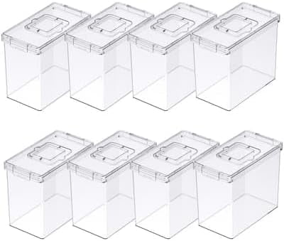 Clear Letter File Storage Cases with Top Handle Latching Lid ...