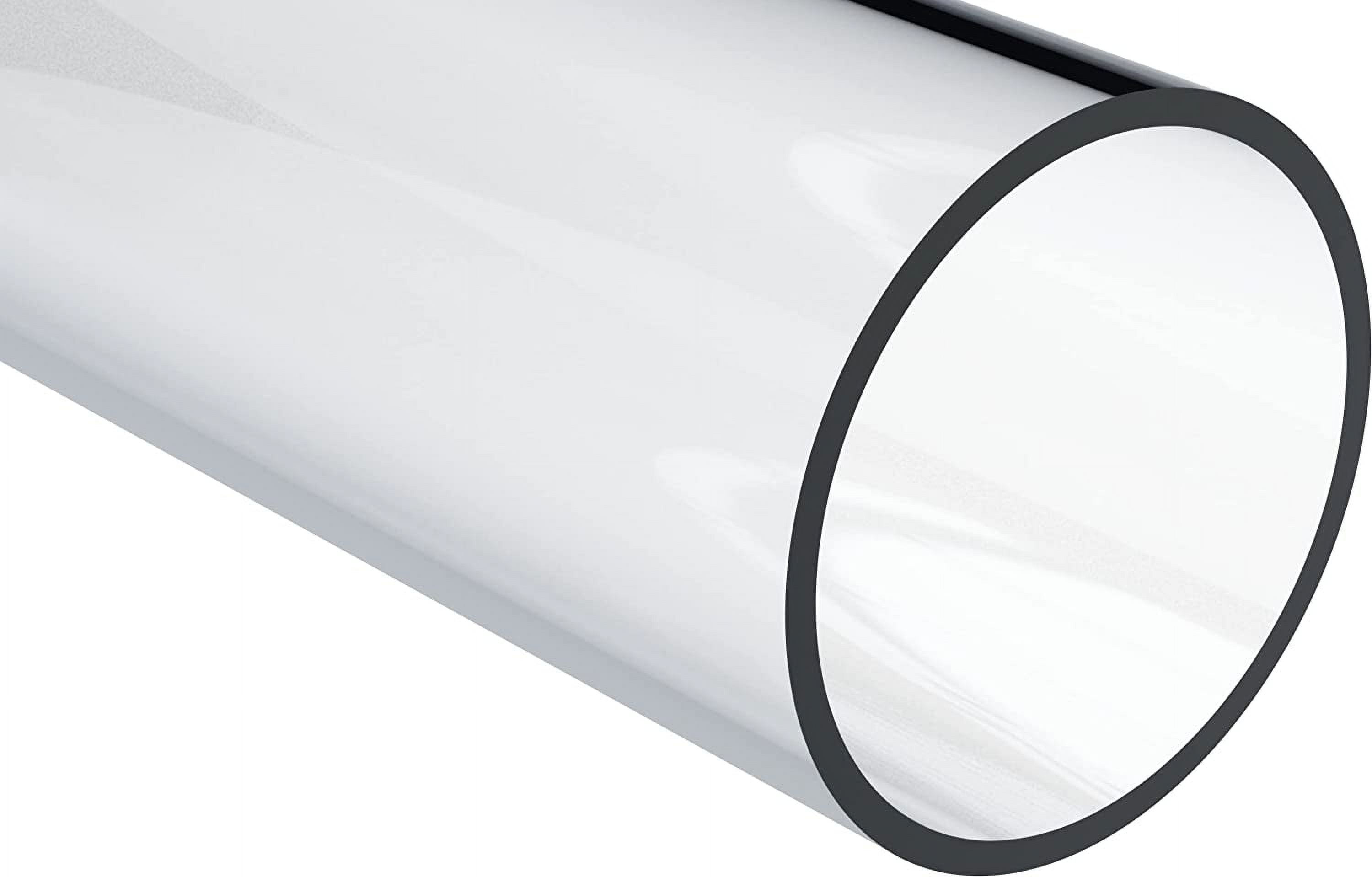 Clear Lexan Polycarbonate Rigid Round Tube,, 2" ID x 2-1/2" OD x 12" L ...