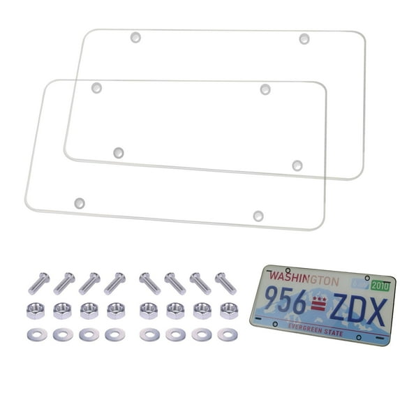ResOne, License Plate Cover, 2 Sets, Unbreakable Clear Frame - Walmart.com