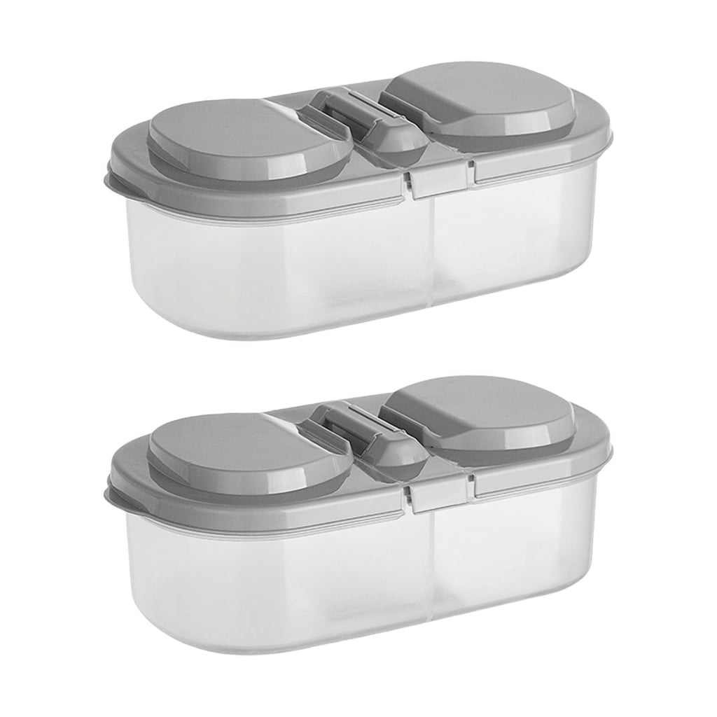 Clear Lid Double Compartment Food Storage Container Plastic Snacks ...