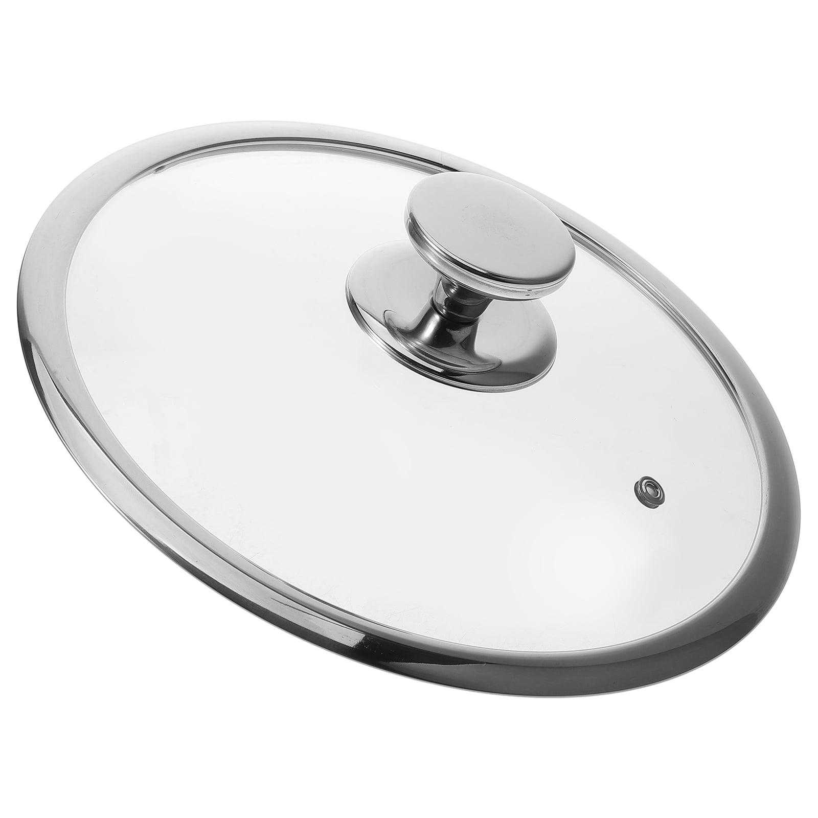 Clear Lid With Stainless Steel Rim Universal Replacement Lid Tempered ...