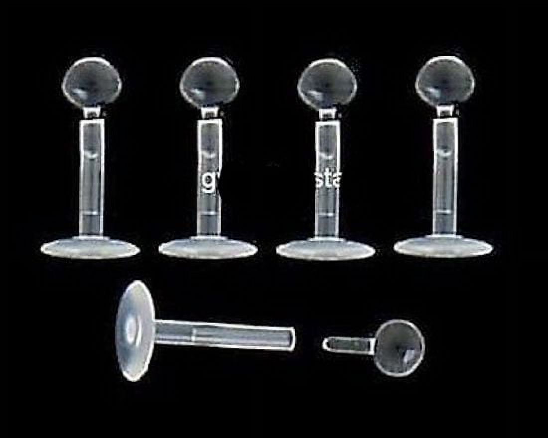 Clear Lip Ring Retainer Flat Back With Push In Ball 16g (1.2mm) 1 Piece ...