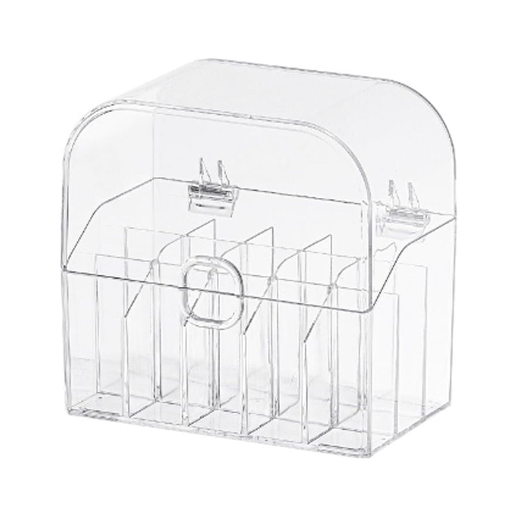 Clear Lipstick Storage Box with Lid Compartment Organizer Accessory ...