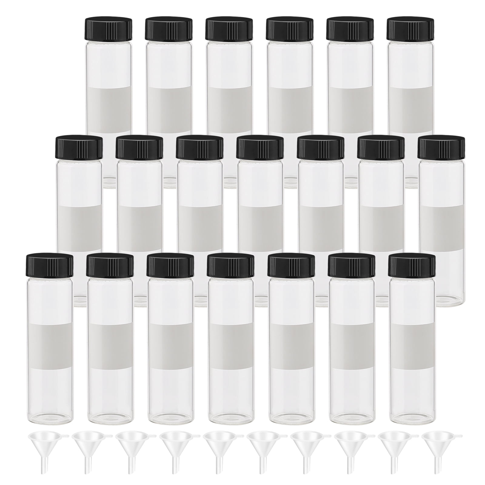 Clear Liquid Sampling Sample Glass Bottles Vials with Writing Patch and ...