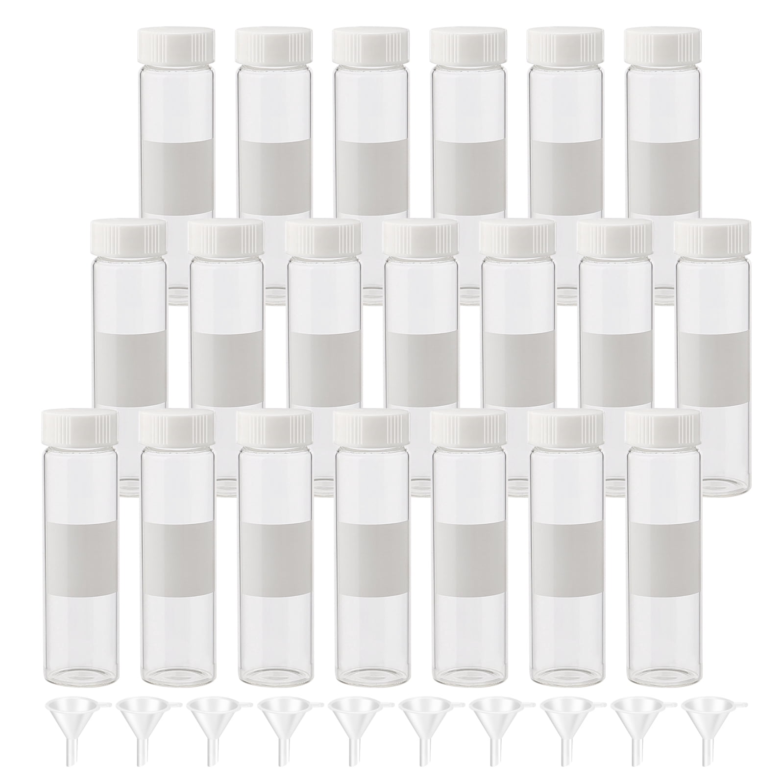 Clear Liquid Sampling Sample Glass Bottles Vials with Writing Patch and ...