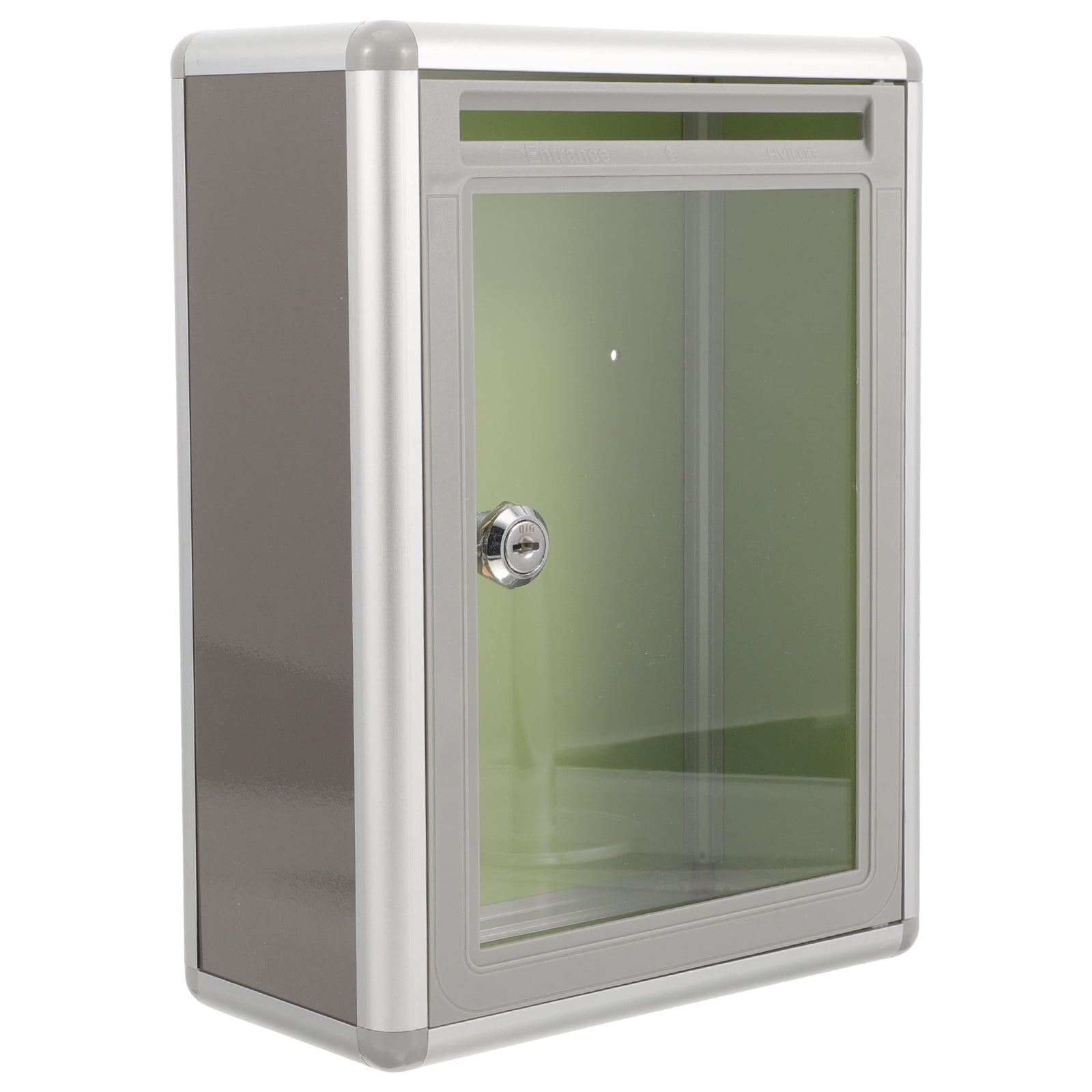 Clear Lockable Donation Box Wall Mount Mailbox Fundraiser Vintage Post ...