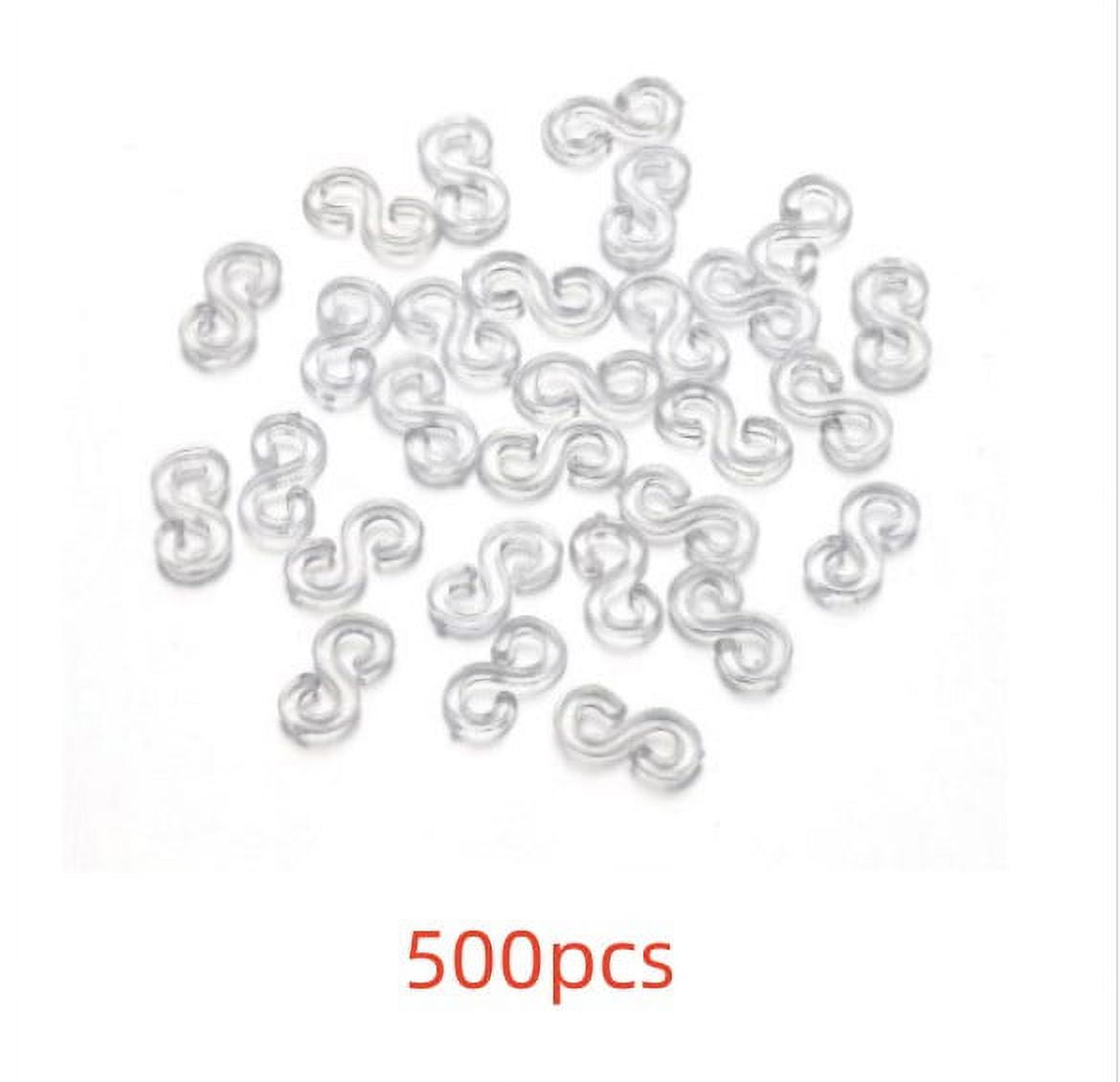 Clear Loom Bands S Clips, 500Pcs Loom Band Hooks S Clip Rubber, Loom ...