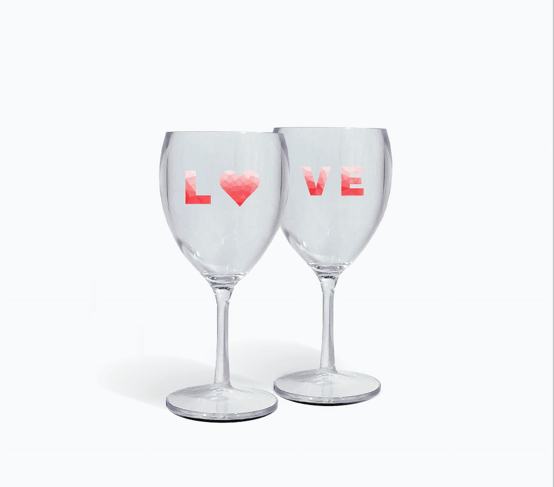 Clear Love wine glasses duo - Walmart.com