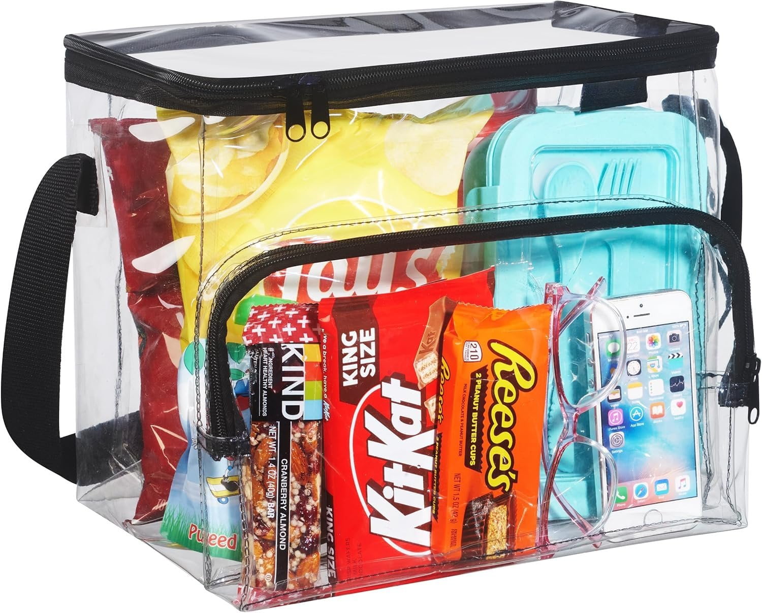 Clear Lunch Bag, Durable PVC See Through Lunch Bag with Adjustable ...