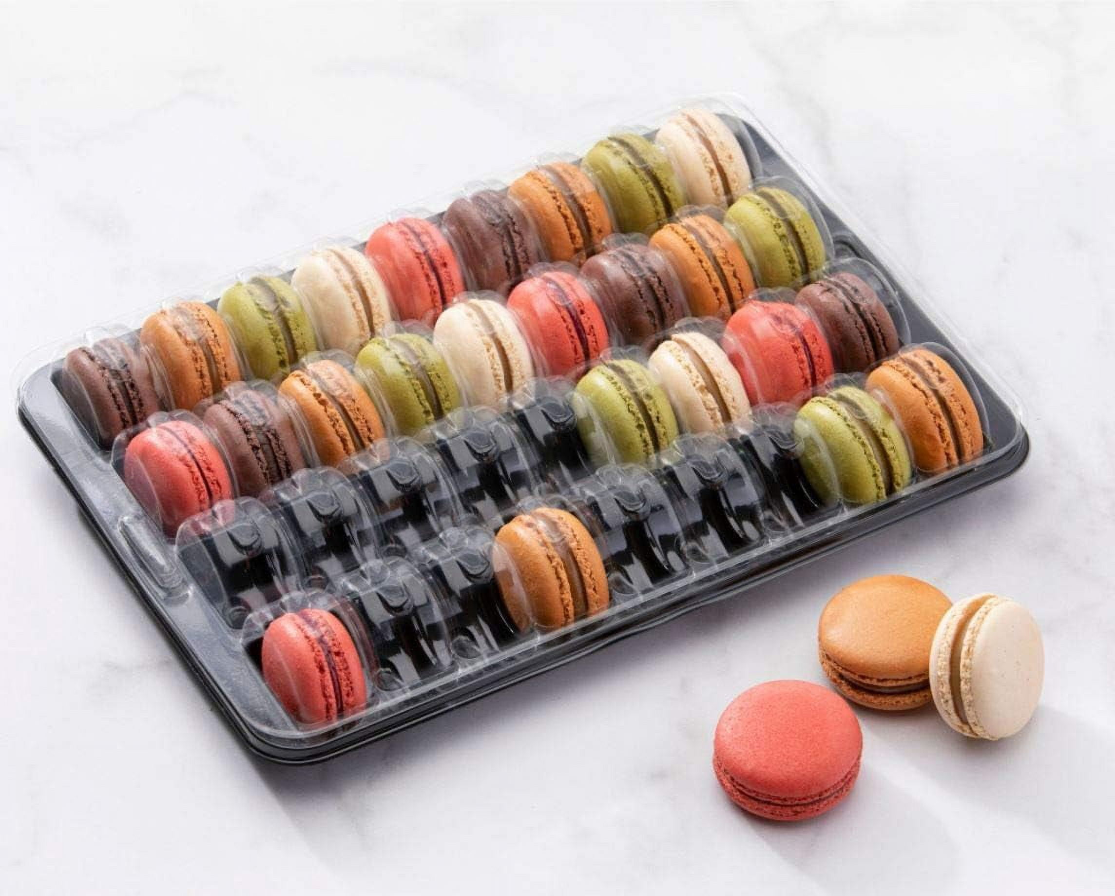 Plastic French Macarons Storage Closable Trays - 6 Sets - Each Box ...