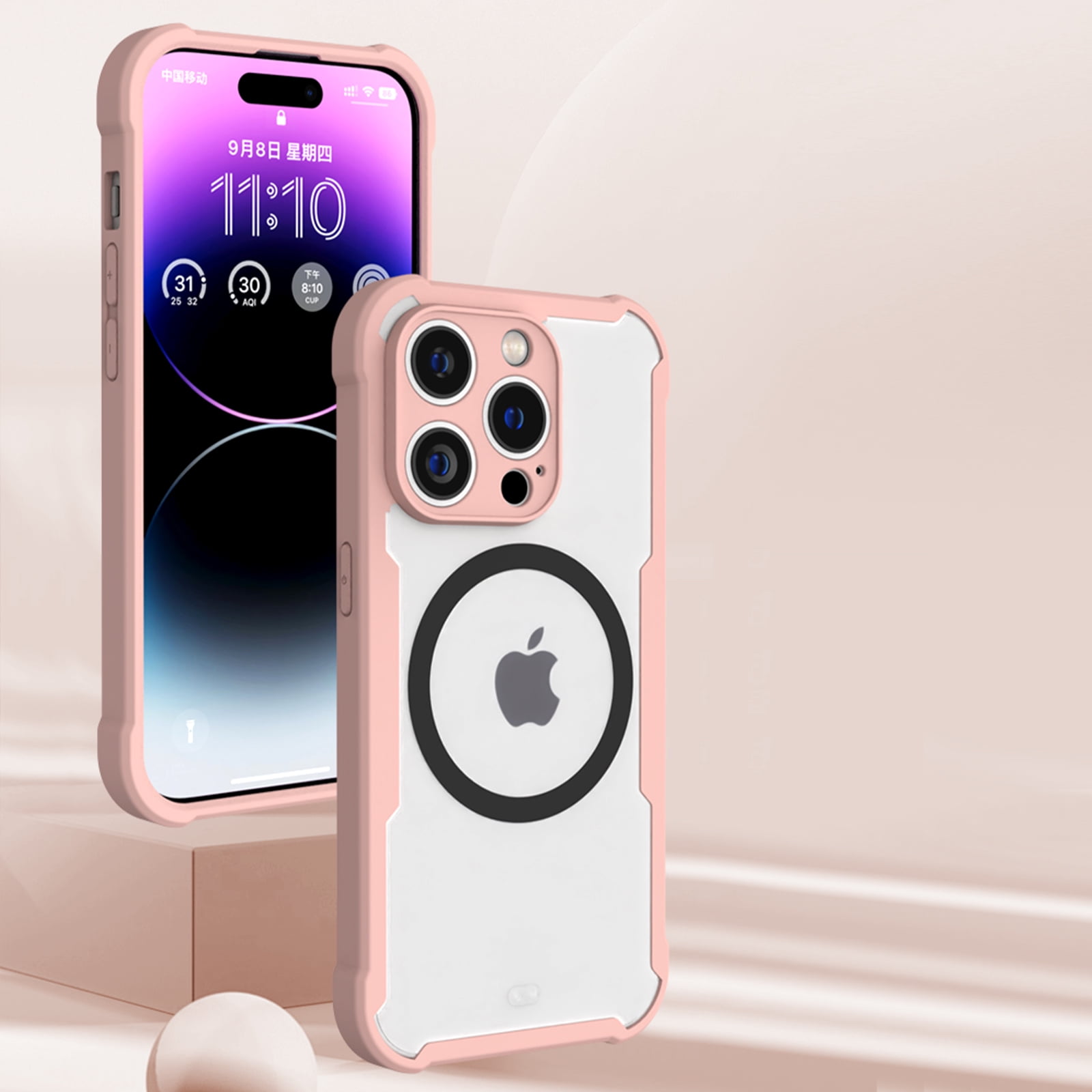 Clear Magnetic Case for iPhone 12 Pro, Compatible with Wireless ...