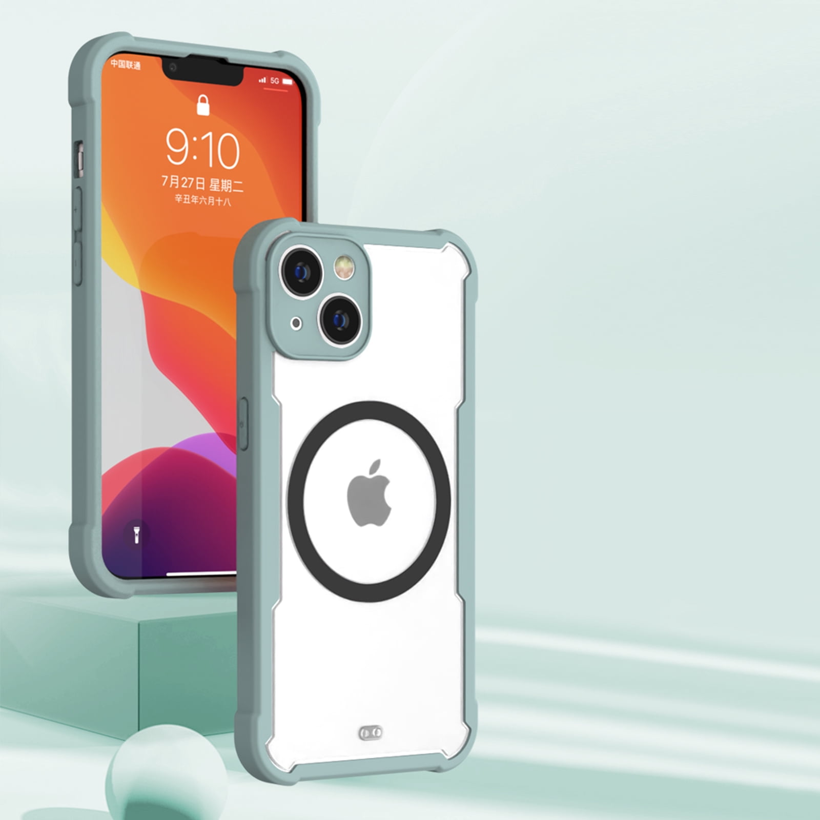 Clear Magnetic Case for iPhone 13, Compatible with Wireless Charging ...