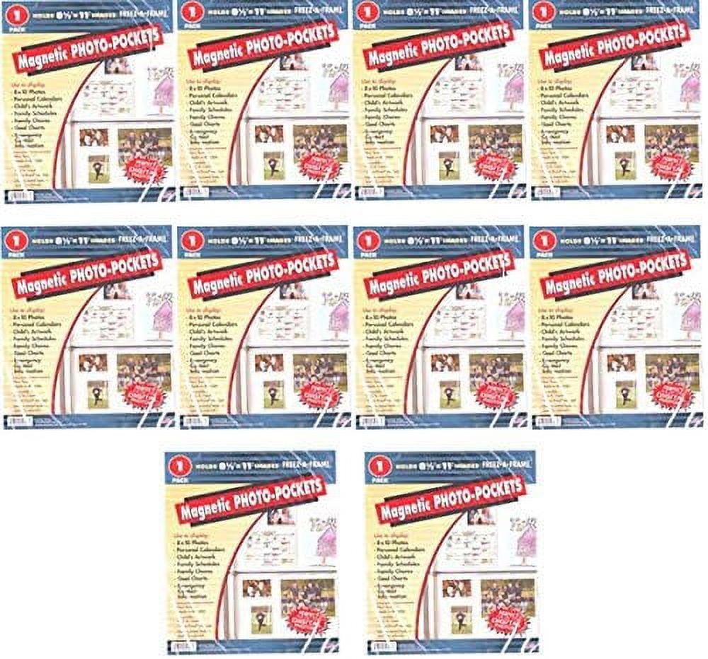 Clear Magnetic Picture Frames for Refrigerator with Slam Proof Magnet, 8.5'' x 11'' (Pack of 10 ...