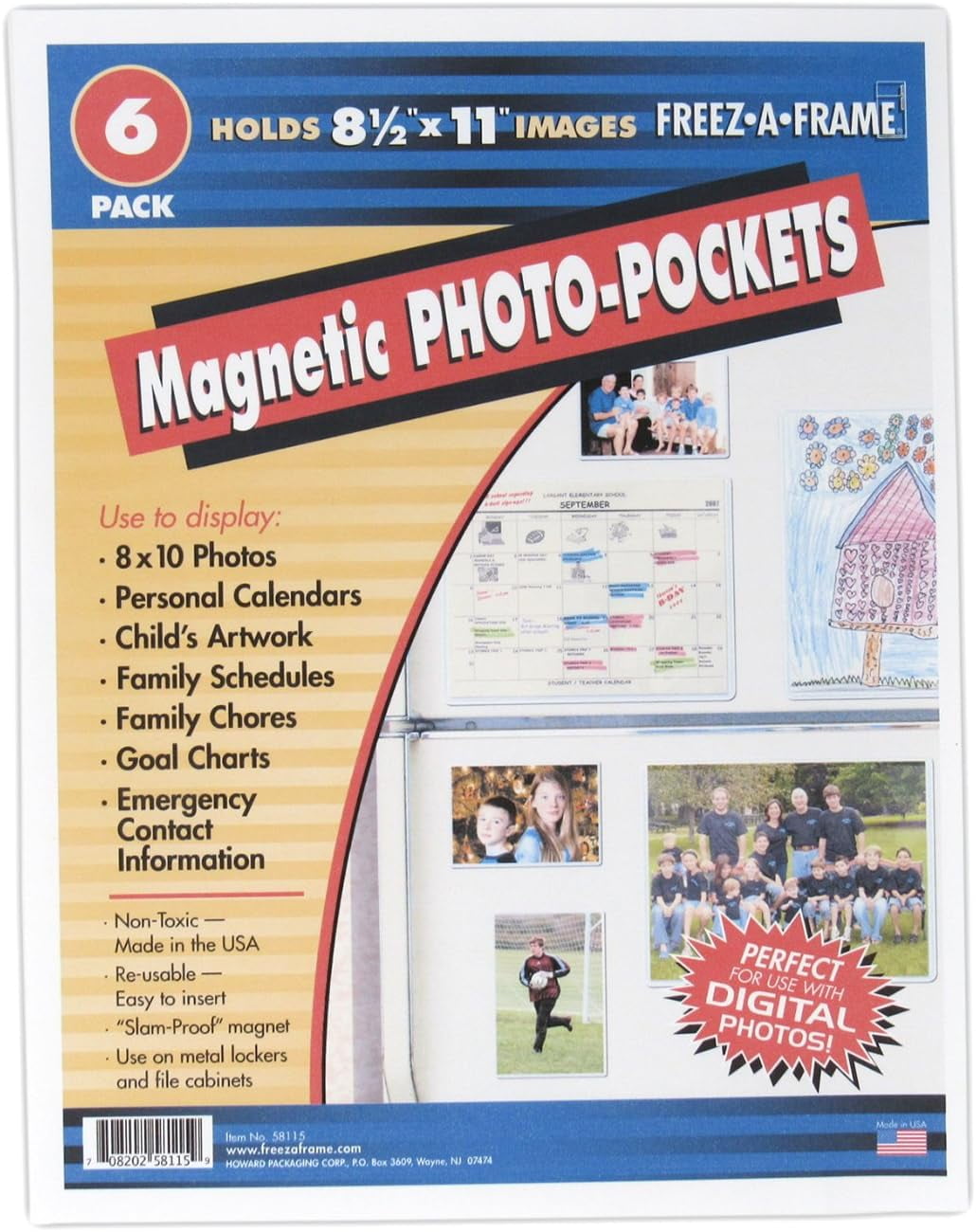 Clear Magnetic Pockets (6-Pack) Home & Work Organizers | Magnetic Sheet ...