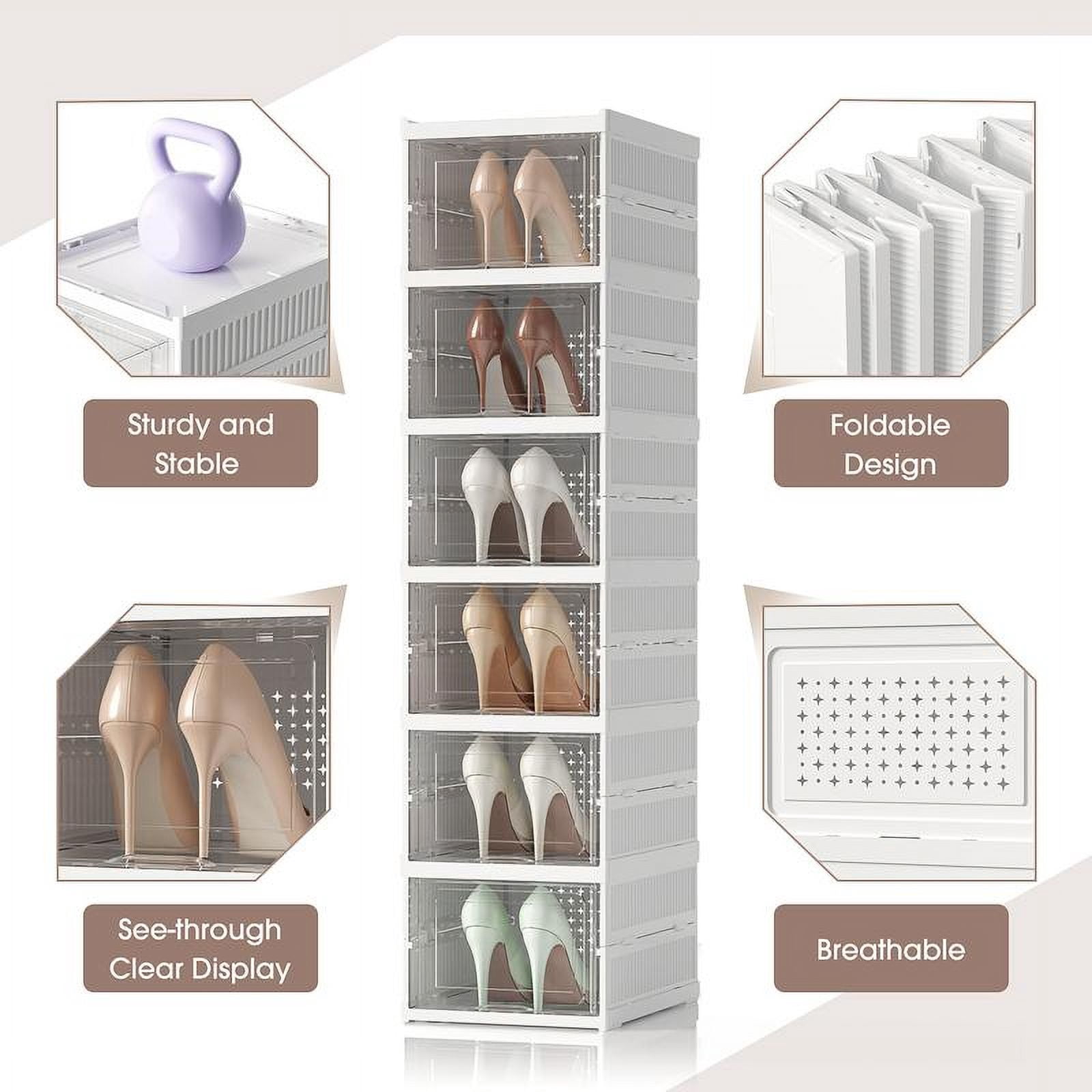 Clear Magnetic Shoe Organizer Box | Dustproof, Stackable Storage for ...