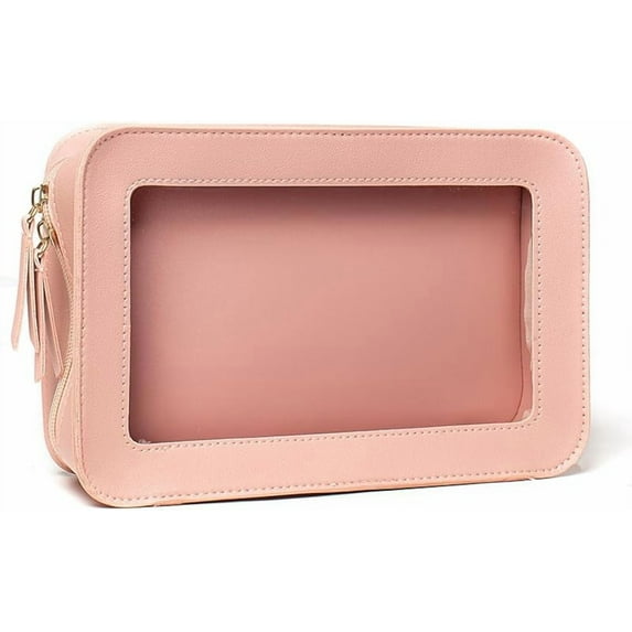 Clear Makeup Bag Small, TSA Approved Portable Toiletry Bag with Zipper ...