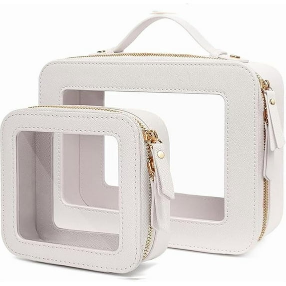 Clear Makeup Bag Small, TSA Approved Portable Toiletry Bag with Zipper ...