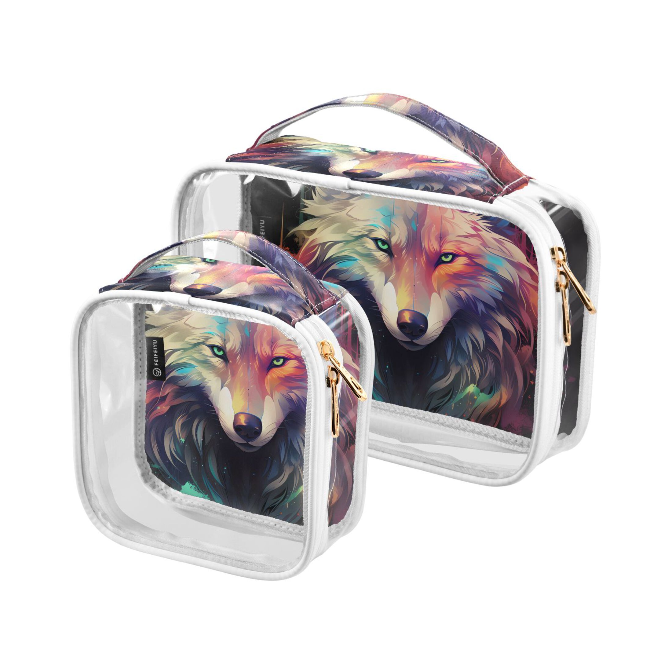 Clear Makeup Bags 2 Pack Travel Case Toiletry Bag Portable Cosmetic ...