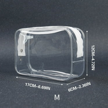 FITDON 2PCS Clear Makeup Bag Portable Transparent Cosmetics Bag with ...