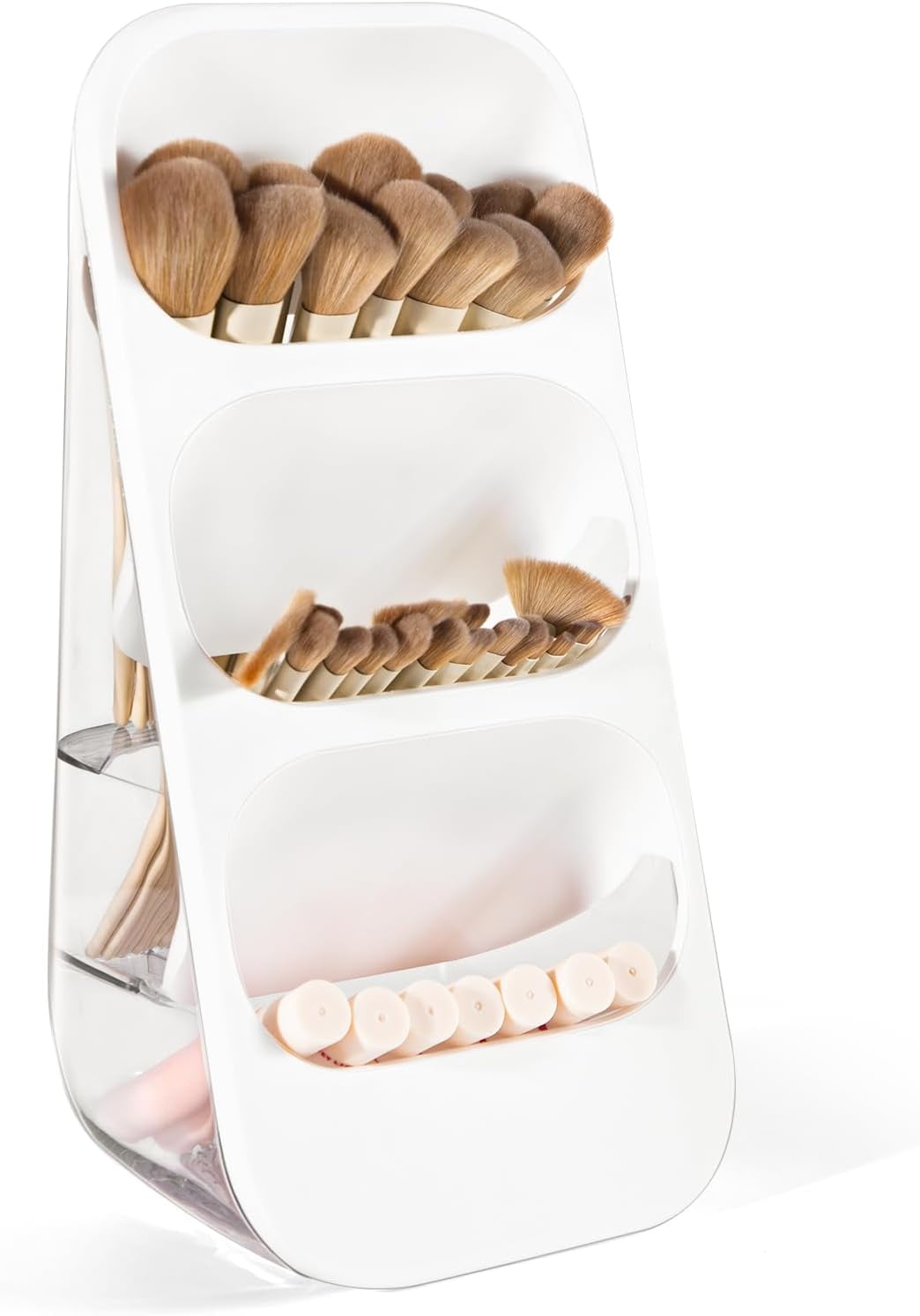 Clear Makeup Brush Holder Organizer, Tiered Makeup Organizer for Vanity ...