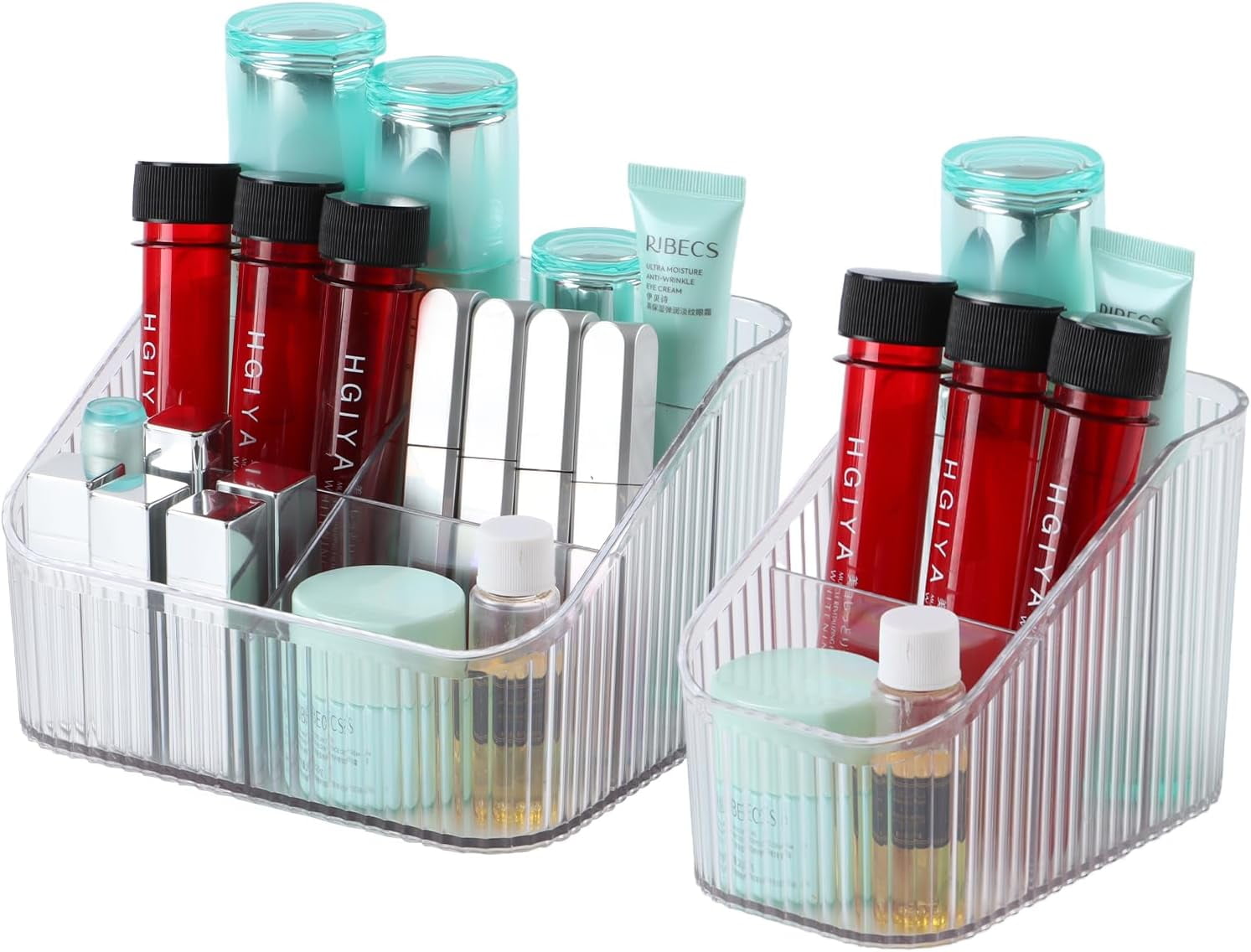 Clear Makeup Organizer, Makeup Brush Holder 8 Cups for Vanity, Bathroom ...