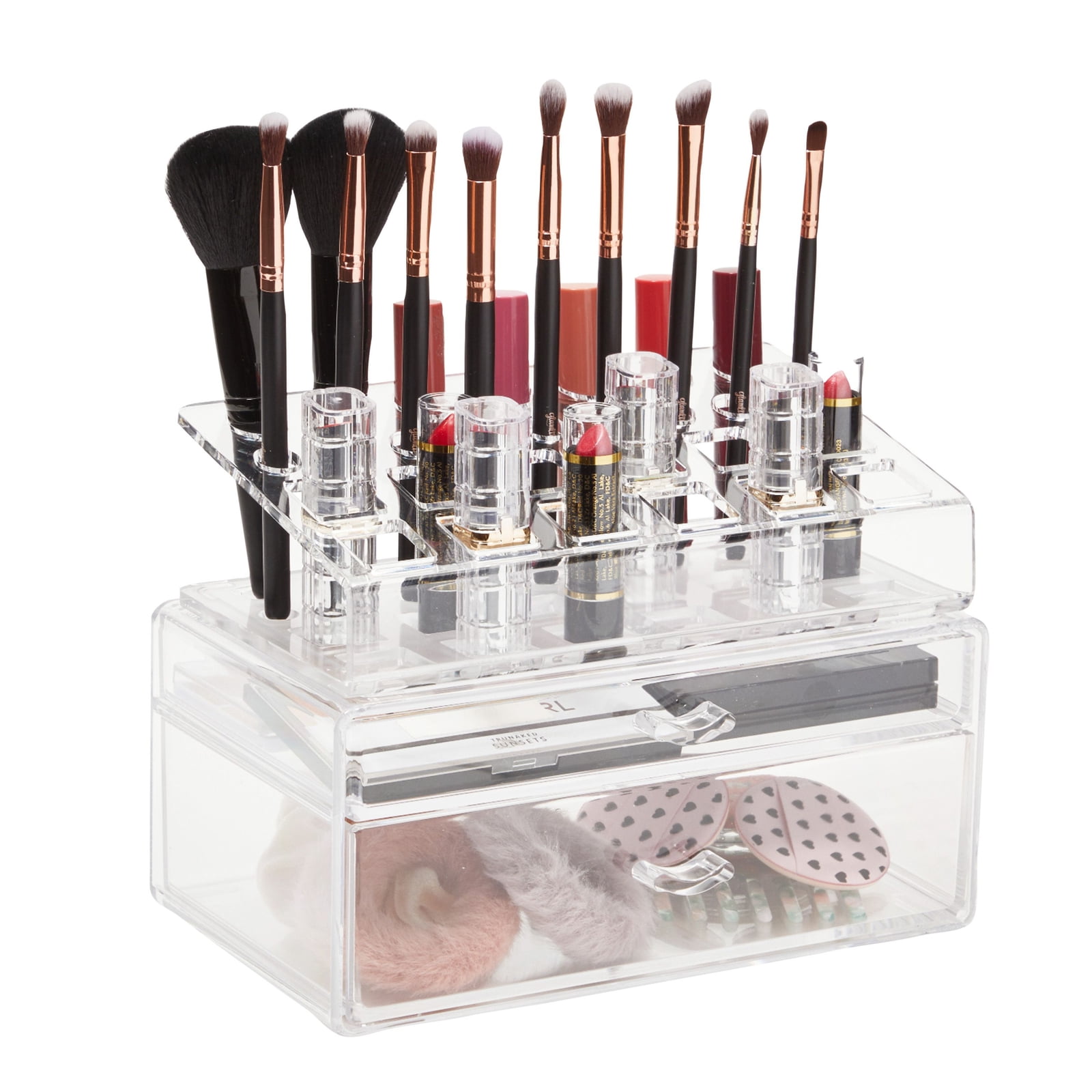 Clear Makeup Organizer with Storage Drawers for Brushes, Lipstick and ...