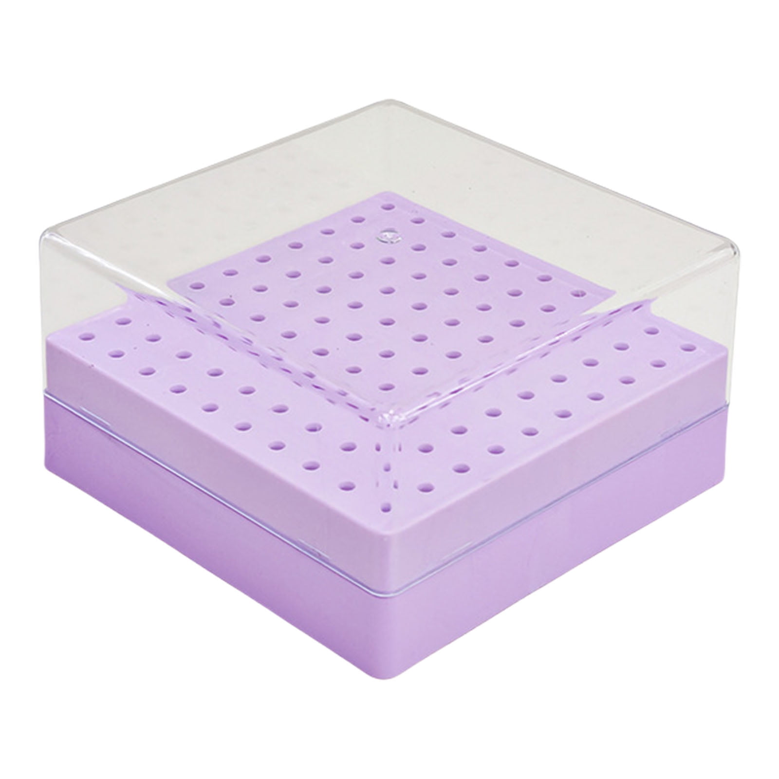 Clear Manicure Storage Box 100 Hole Drill Bit Organized Practical ...
